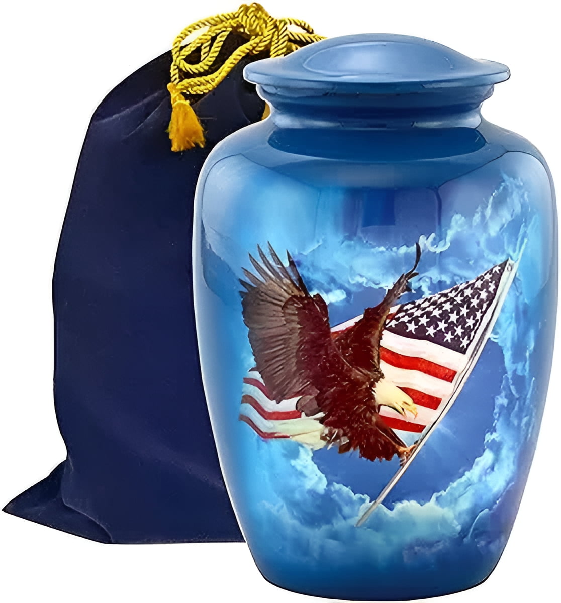 Immortal Memories American Glory Urn, Brass Cremation Urn for Ashes ...
