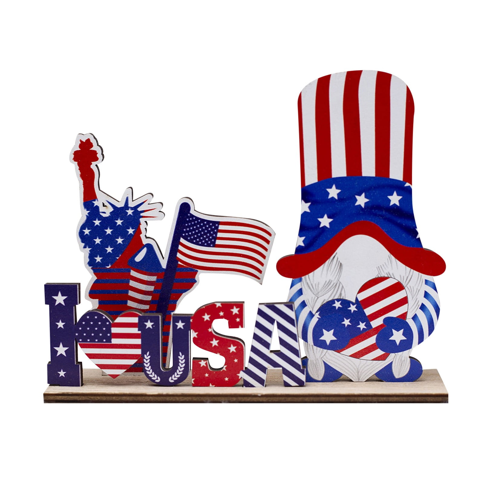 American Gnome Wooden Signs Patriotic Memorial Day Independence Day ...