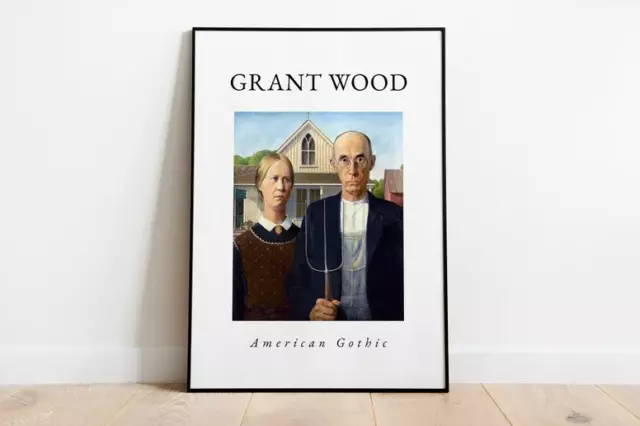 American Gothic Art Print, Grant Wood Art Print, Modern Art, Painting ...