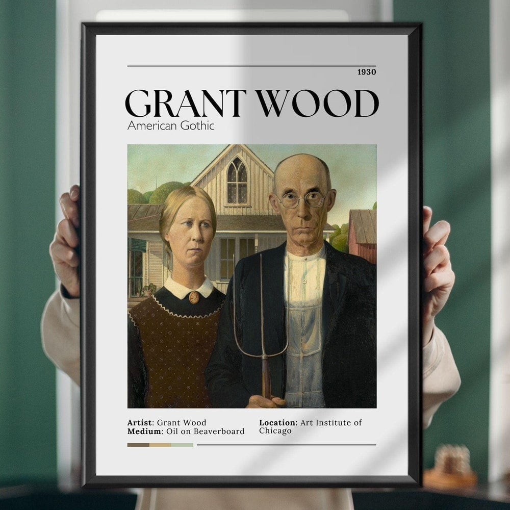 American Gothic Art Print: Grant Wood Famous Painting UNFRAMED PAPER ...