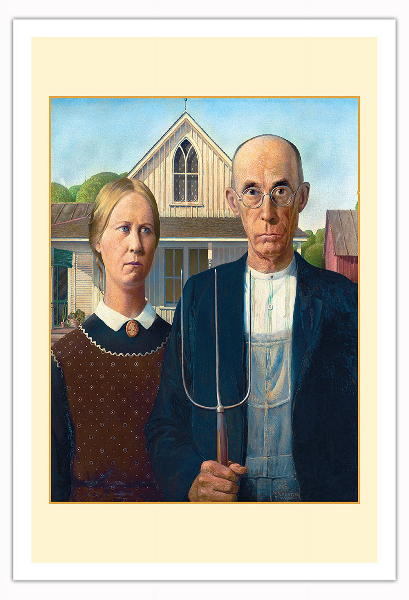 American Gothic - From an Original Color Painting by Grant Wood c.1930 ...
