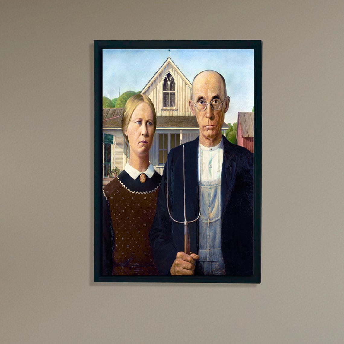 American Gothic, Grant Wood Folk Art Print, Iconic Midwest, Vintage ...