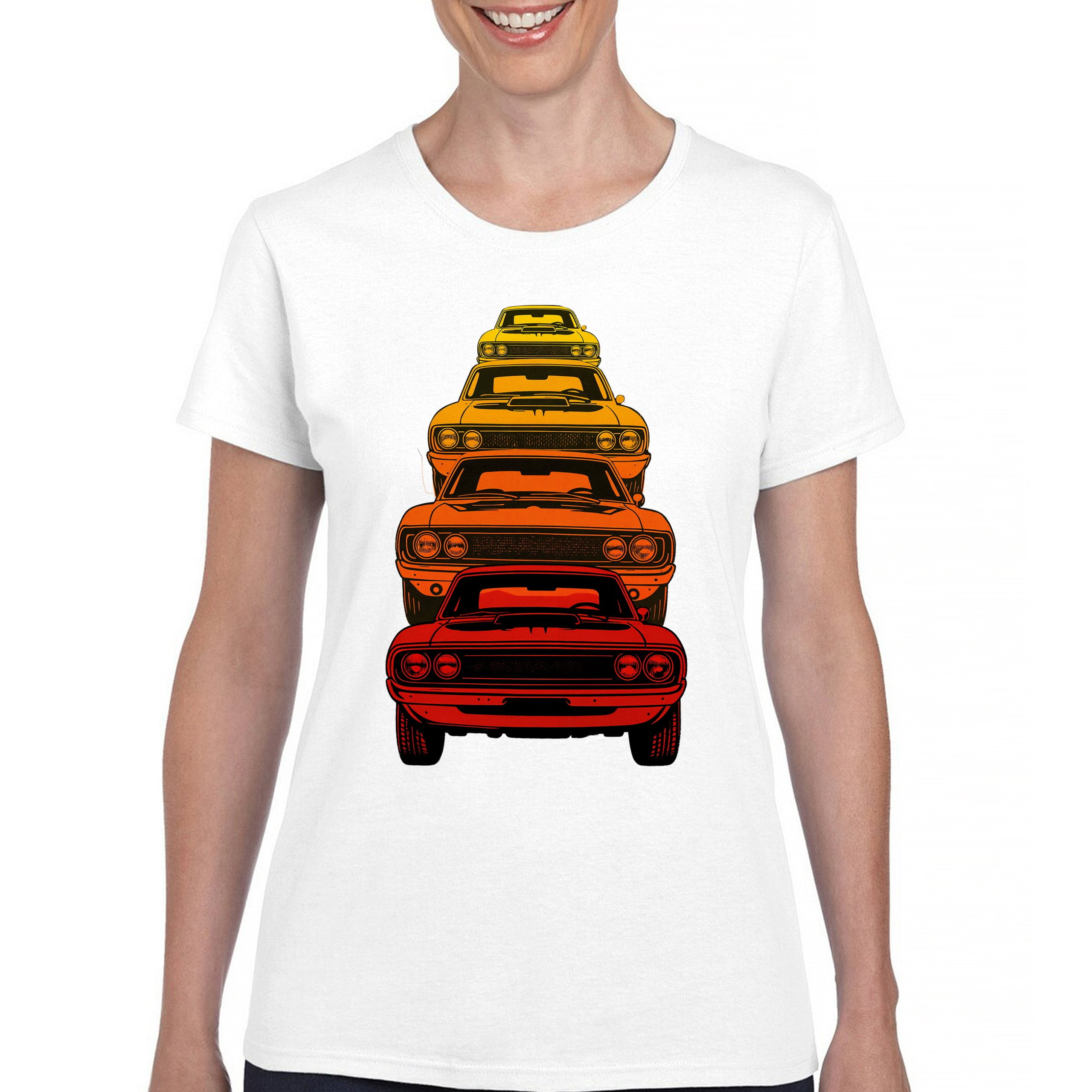 American Gradient Muscle Car T-Shirt 1970 Vintage Classic Perfomance ...