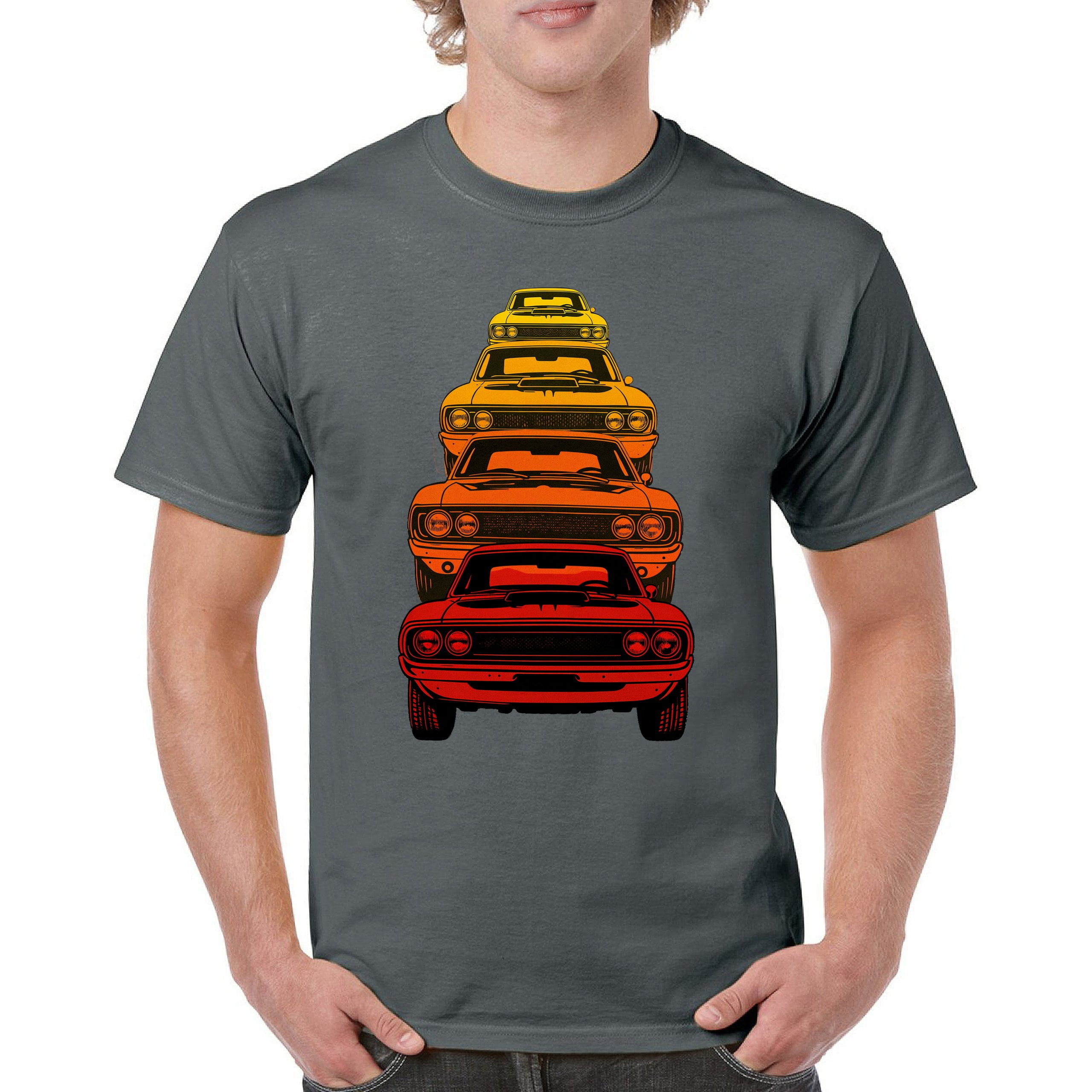American Gradient Muscle Car T-shirt 1970 Vintage Classic Perfomance ...