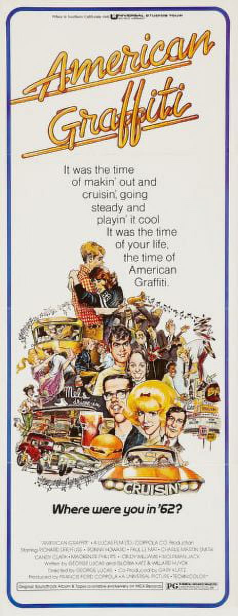 American Graffiti Poster Movie Poster Insert 14"x36" Multi-Color Square ...