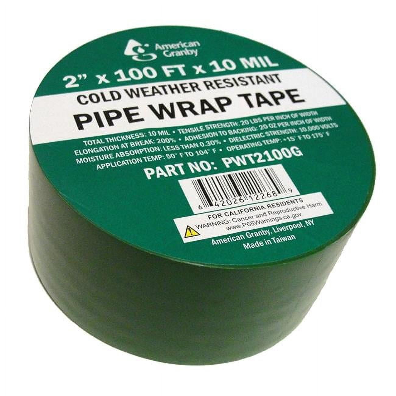 American Granby PWT2100G 2 in. x 100 ft. x 10 Mil Pipe Wrap Tape, Green ...