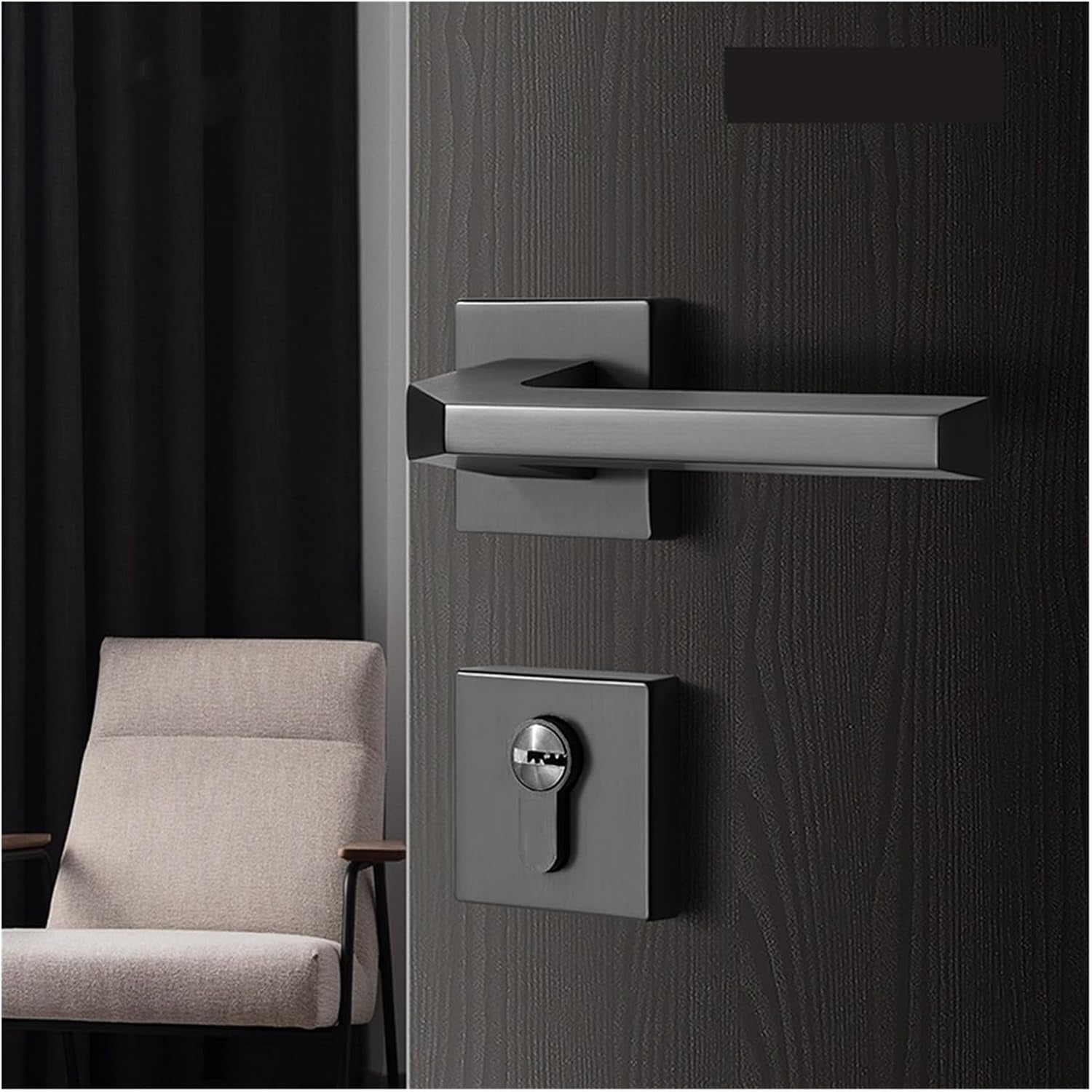American Gray Indoor Door Lock Nordic Style Simple Bedroom Door Lock ...