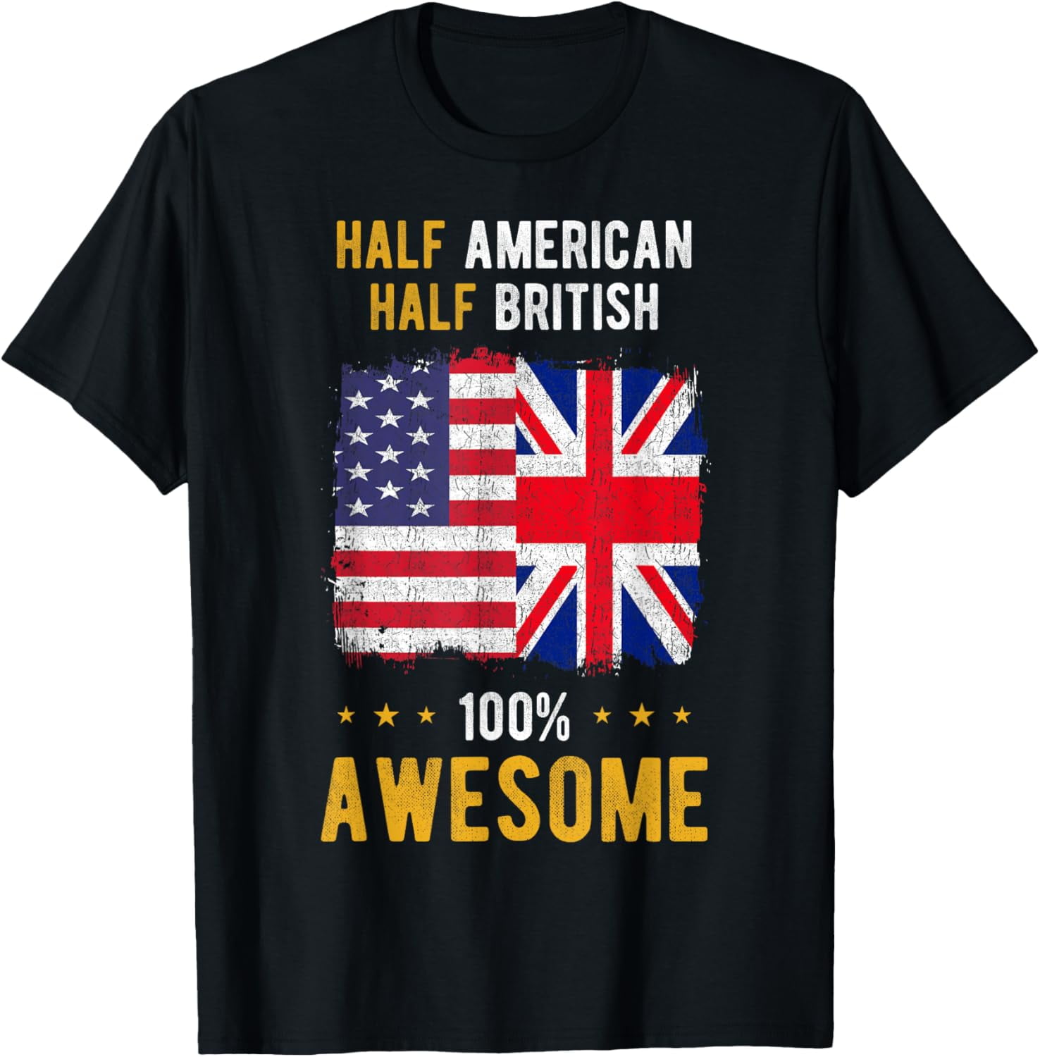 American Great Britain Flag - Half American Half British T-Shirt ...