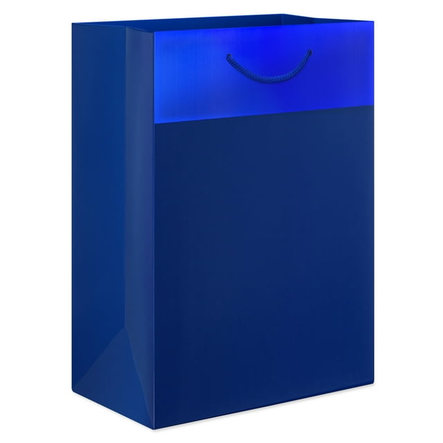 American Greetings 12.75 in. Large Blue Gift Bag with Glitter (1-Count ...