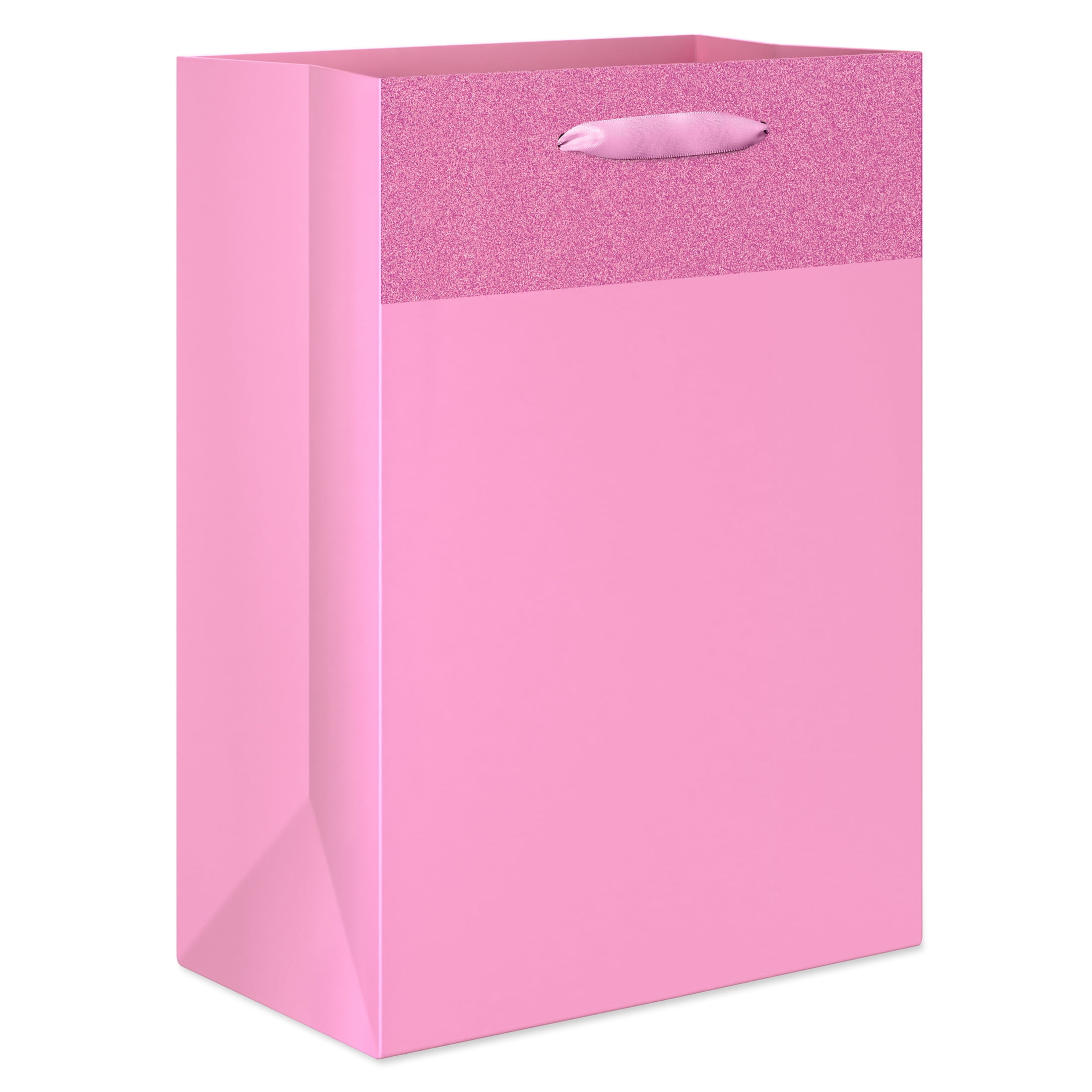 American Greetings 12.75 in. Large Light Pink Gift Bag with Glitter (1 ...