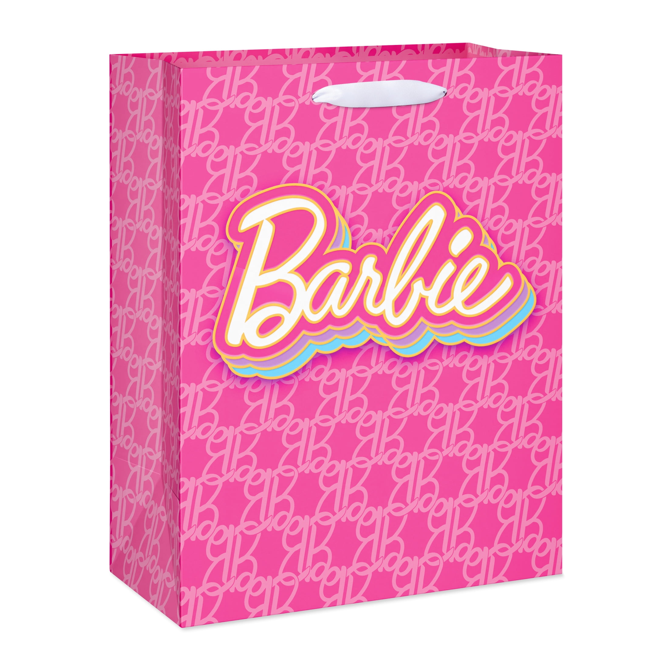 American Greetings 12.75 in. Large Pink Barbie Gift Bag (1-Count ...