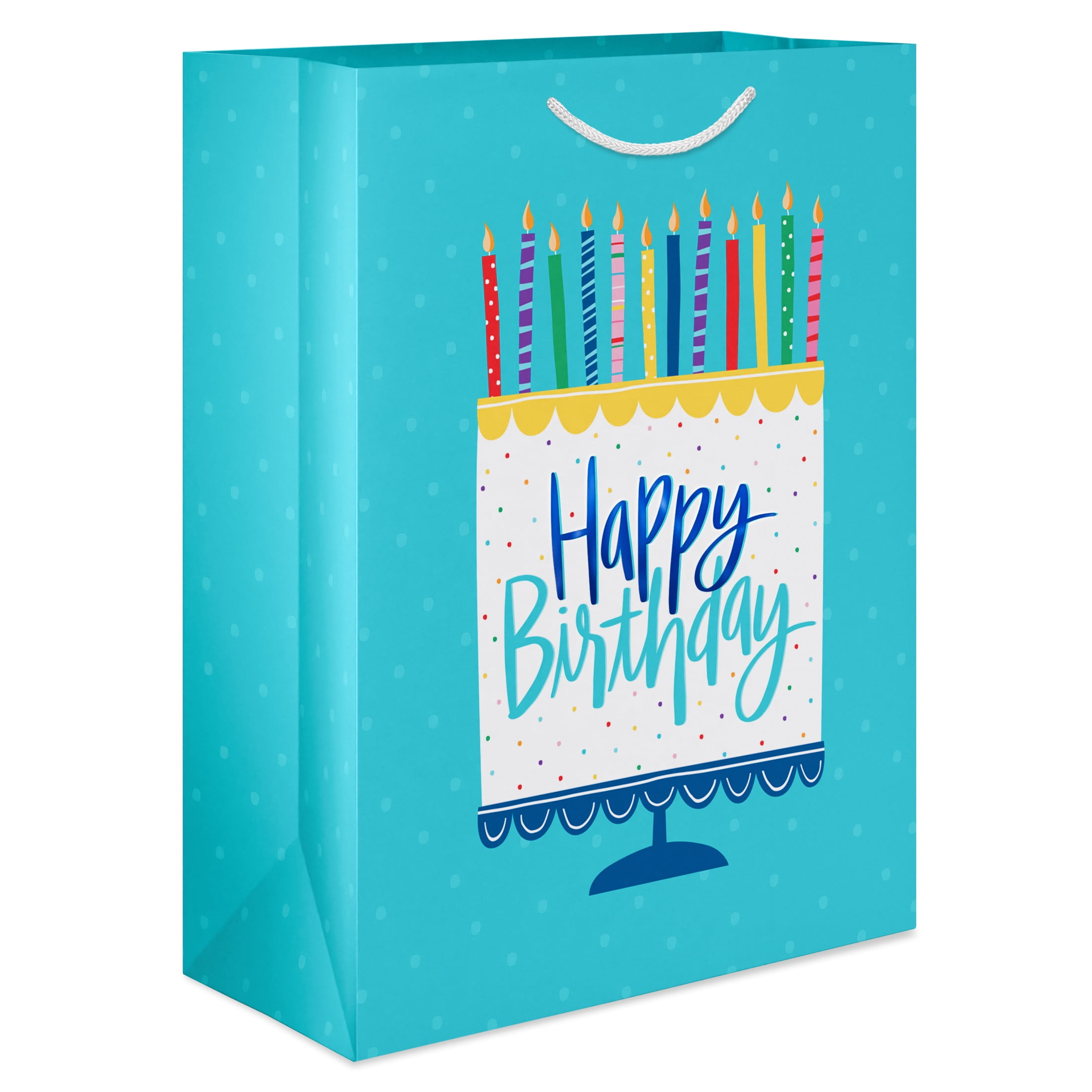 American Greetings 15.5 in. Extra Large Blue Gift Bag, Birthday Cake (1 ...