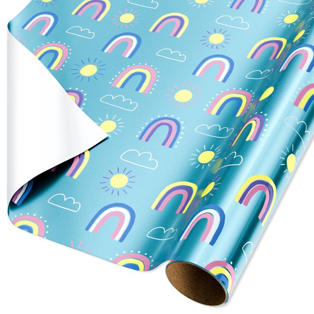 American Greetings 15 Sq. ft. Foil Birthday Wrapping Paper for Kids ...