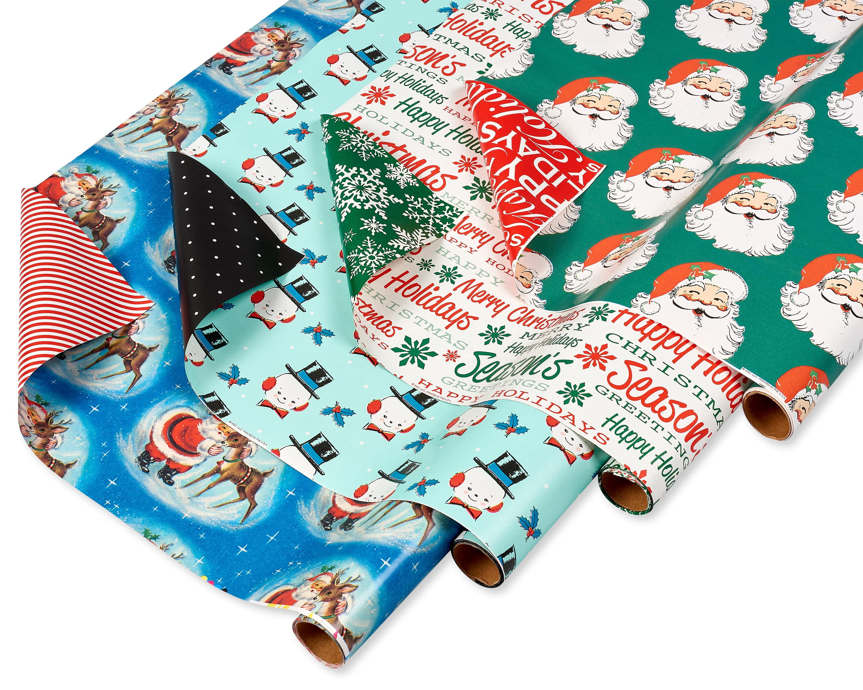 American Greetings 160 sq. ft. Reversible Vintage Christmas Wrapping ...