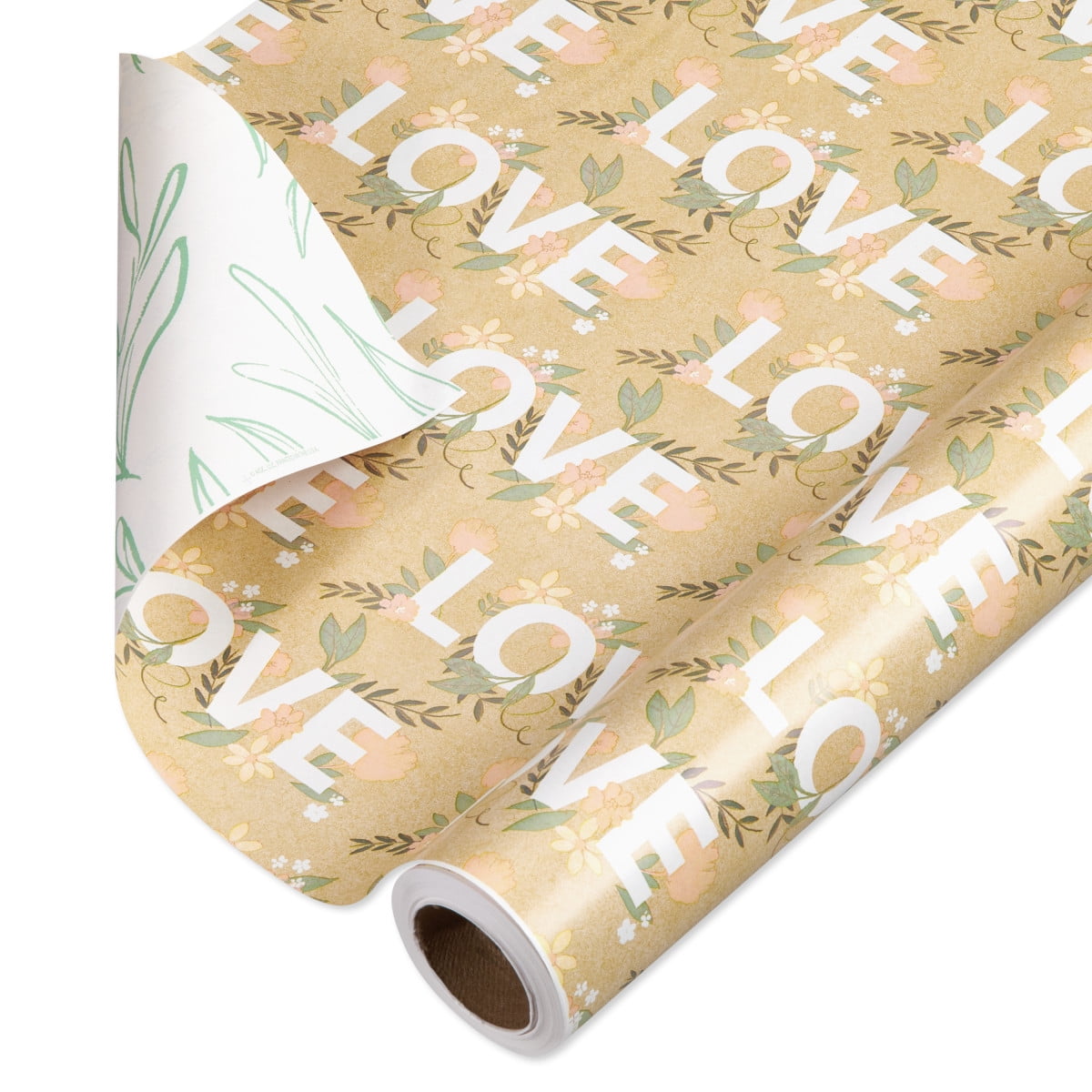 American Greetings 175 sq. ft. Reversible Flower Wrapping Paper Bundle ...