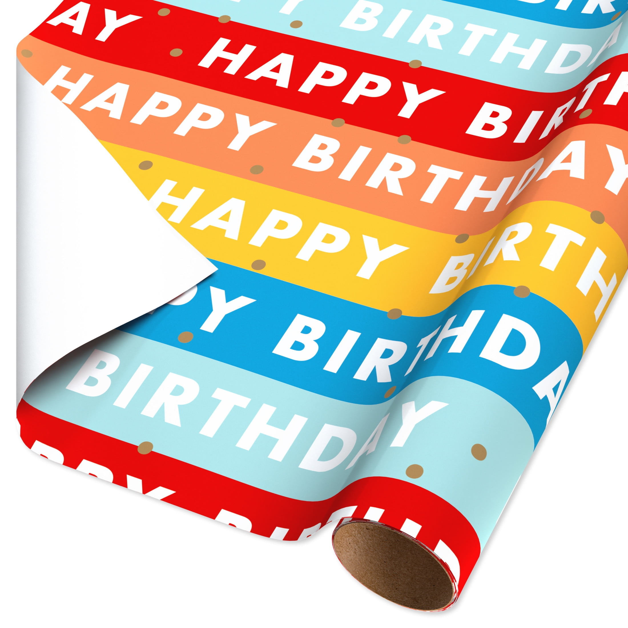 American Greetings 30 in. x 96 in. Birthday Wrapping Paper, Multi-color ...