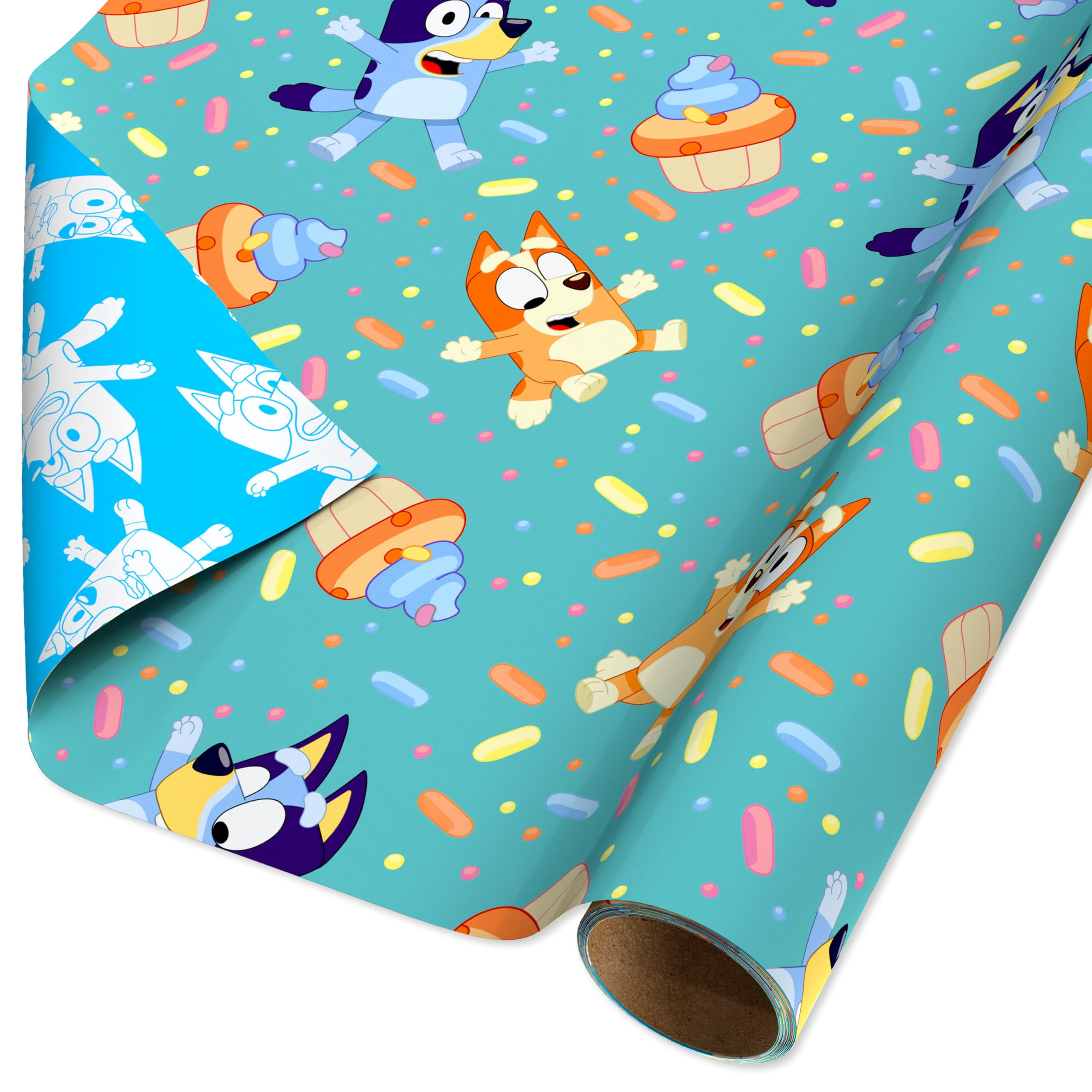American Greetings 40 PresNok sq. ft. Reversible Bluey Wrapping Paper ...