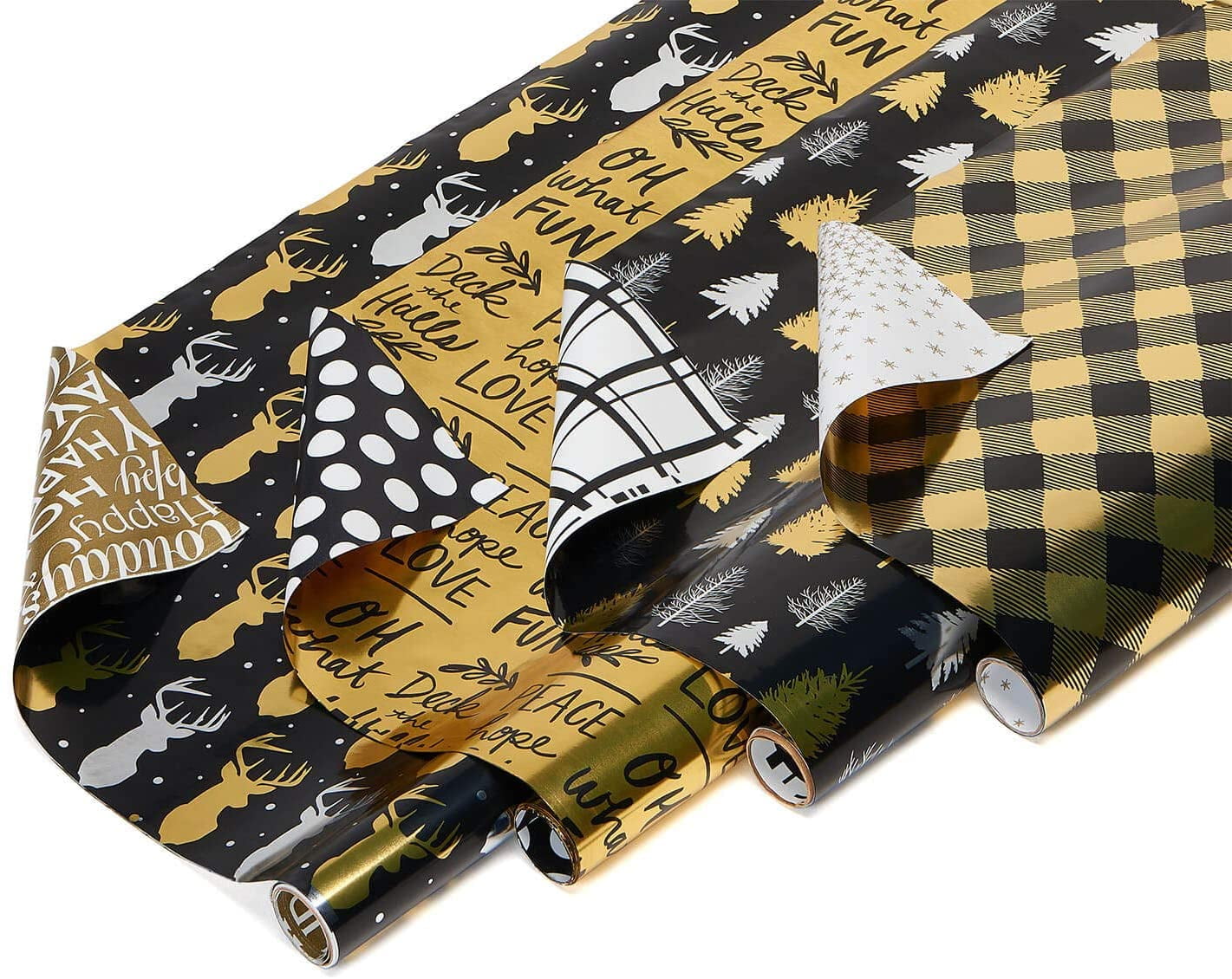 American Greetings 80 sq. ft. Reversible Christmas Wrapping Paper ...