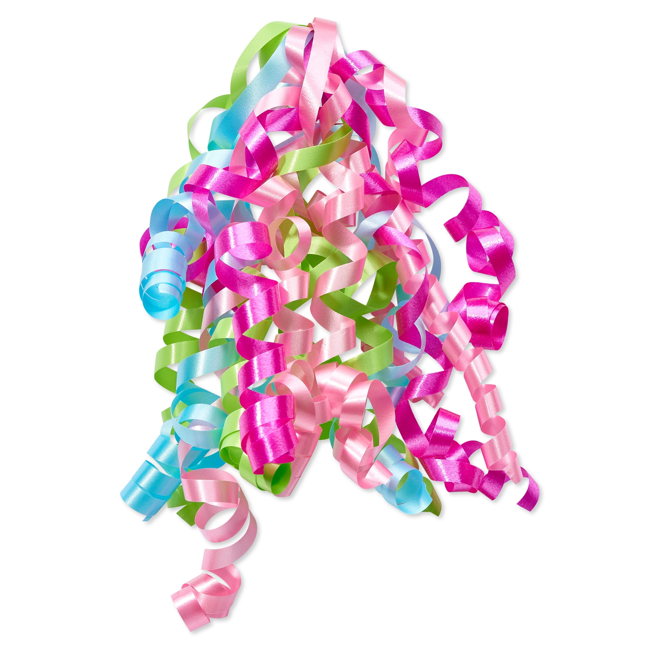 American Greetings 9 in. Pink, Aqua, Lime Green Curly Poly Gift Bow (1 ...