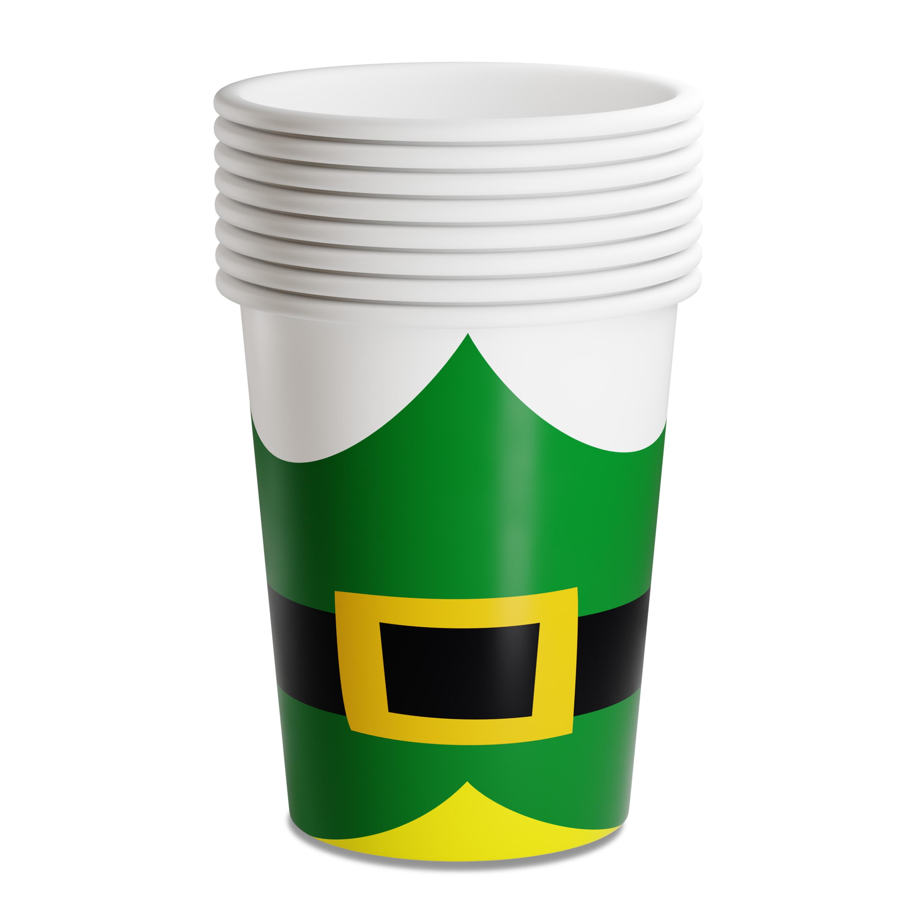 American Greetings 9 oz. Christmas Paper Party Cups, Elf, Disposable (8 ...