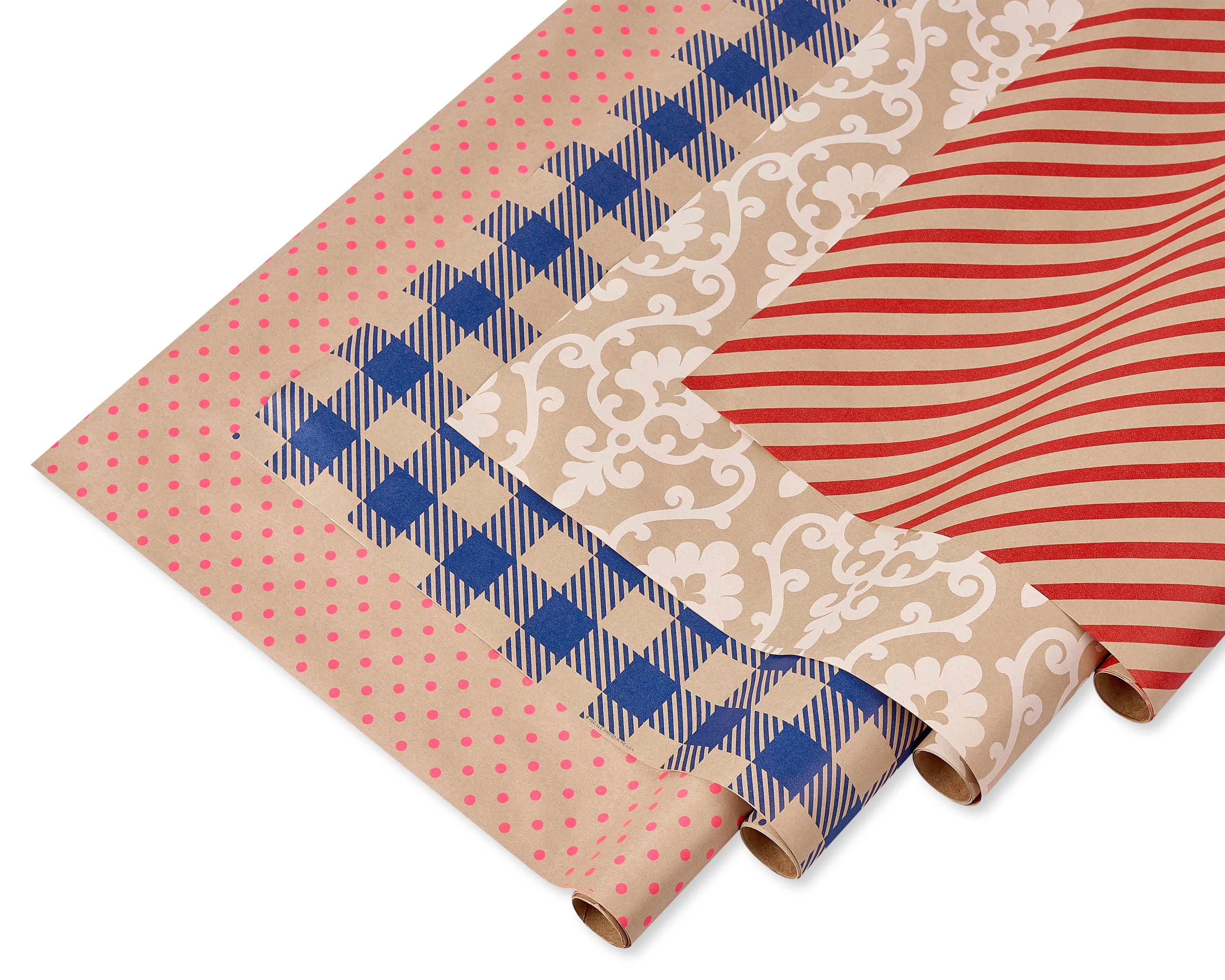 American Greetings All Occasion Wrapping Paper, Kraft Designs (4 Rolls ...