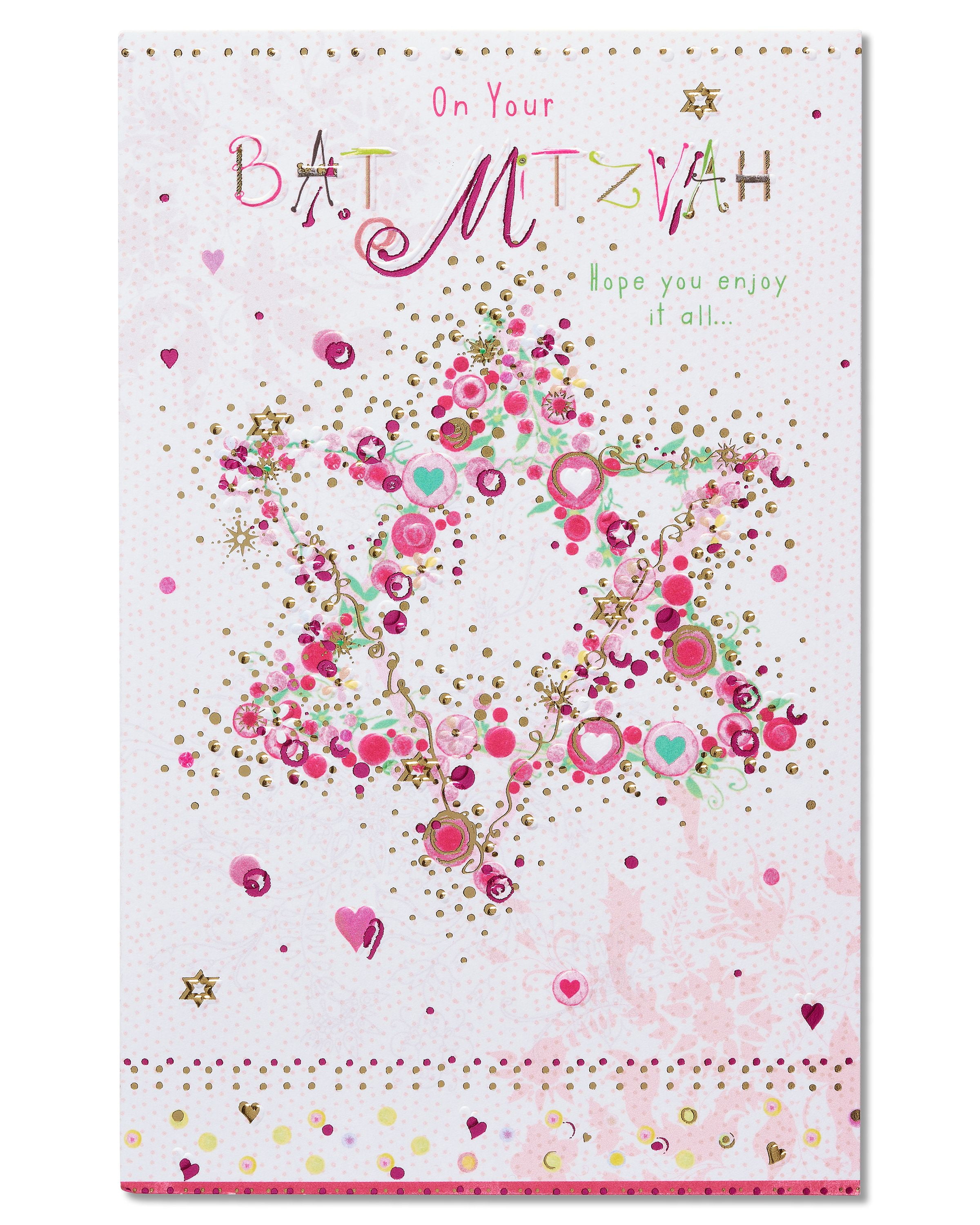 American Greetings Bat Mitzvah Congratulations Greeting Card, 1 Count ...
