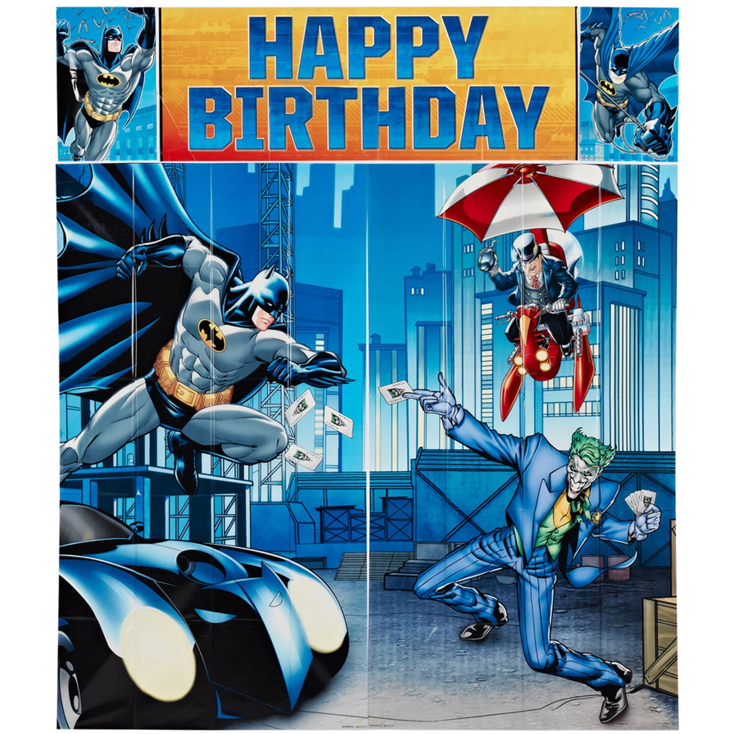 American Greetings Batman Party Supplies Scene Setter Wall Decorations ...