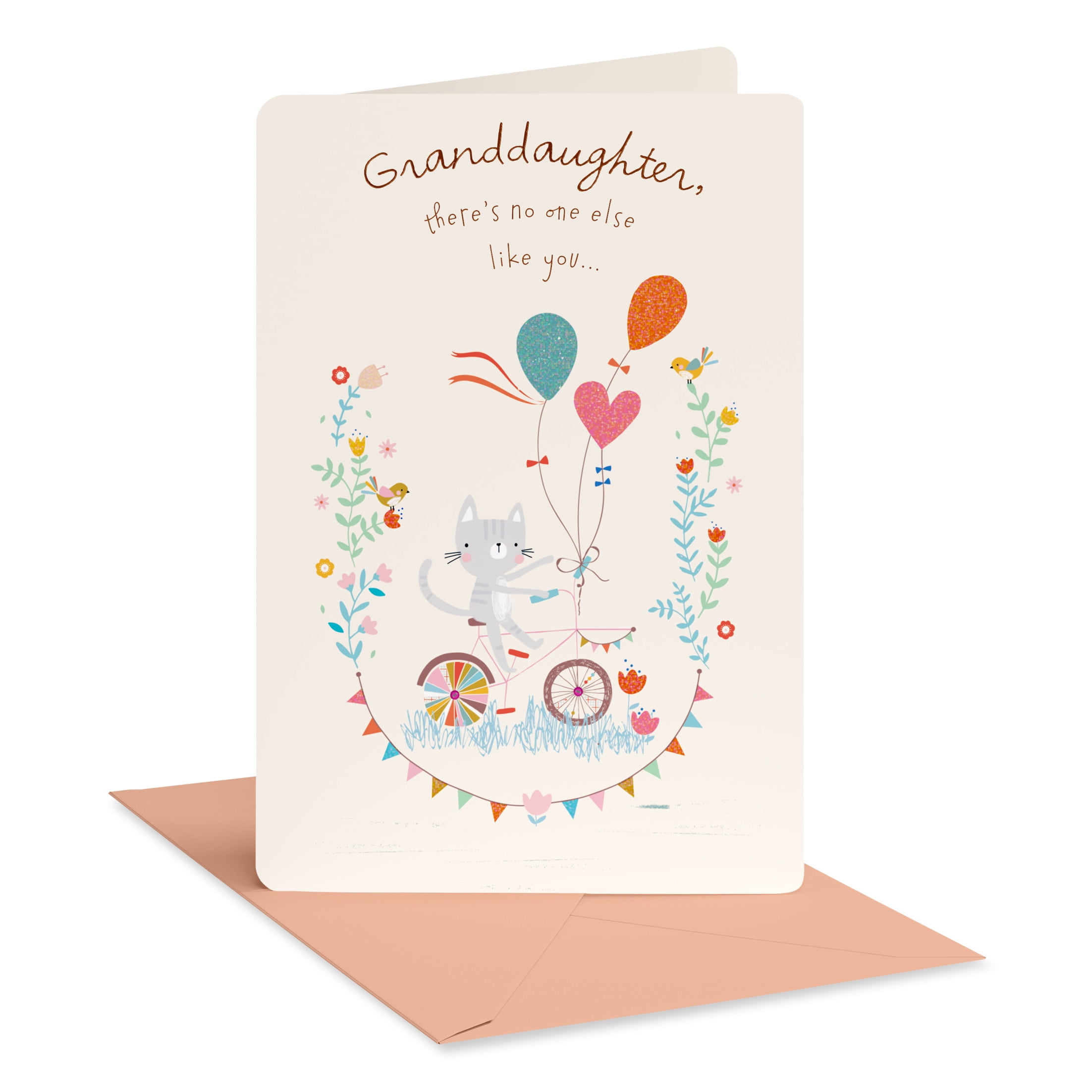 American Greetings Birthday Card for Granddaughter (Cute Kitty on Bike) - Walmart.com