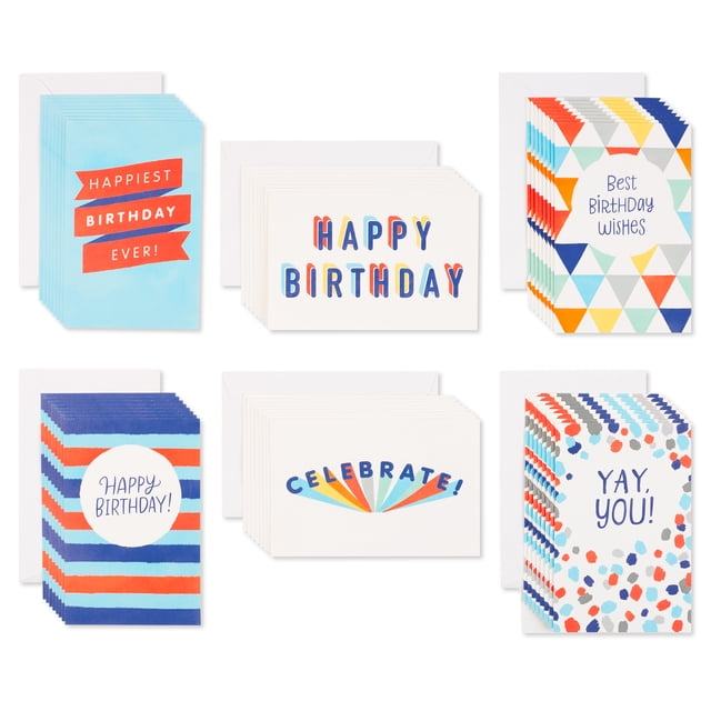 American Greetings Birthday Cards, Bold Birthday Designs (48-Count ...