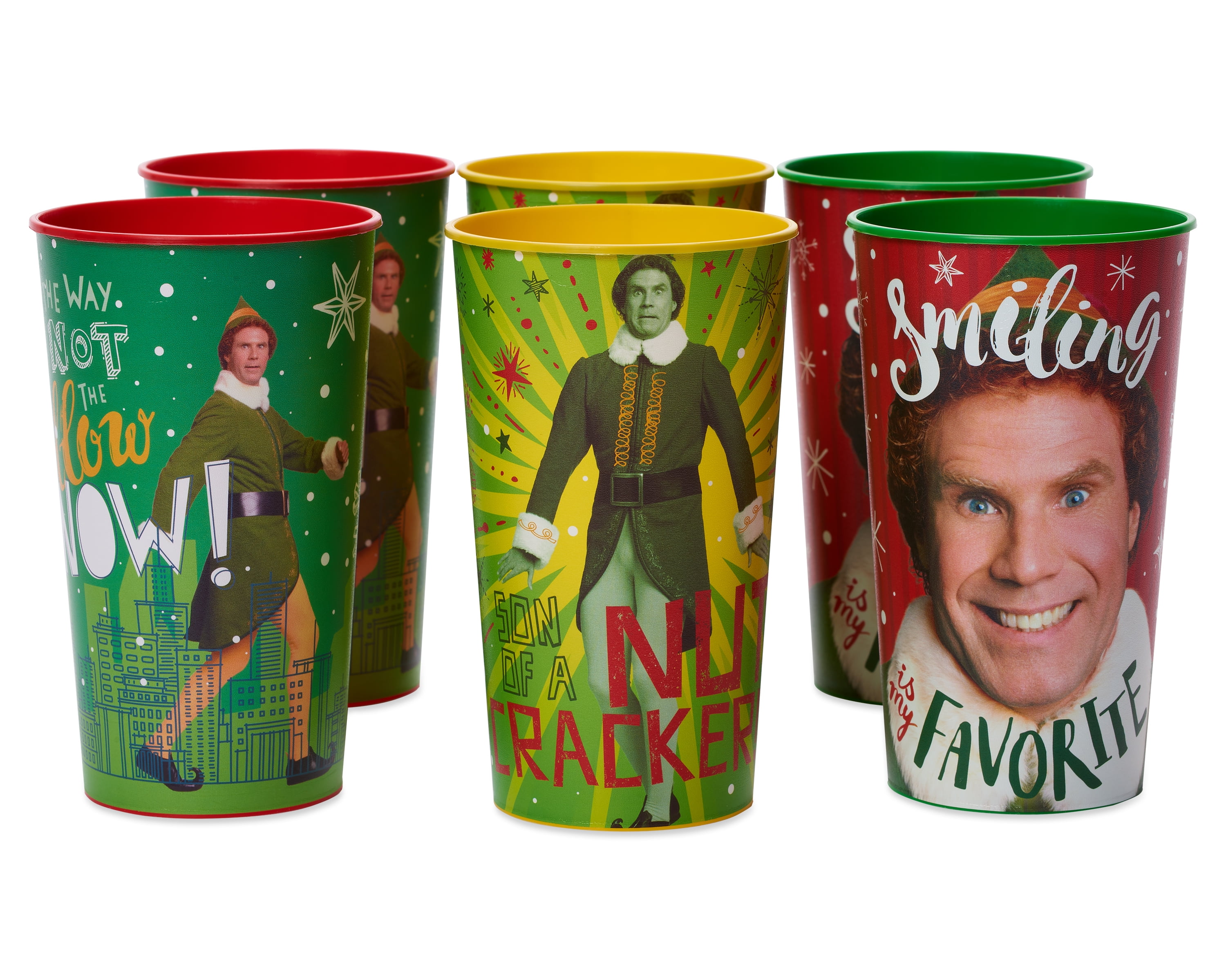 American Greetings Buddy The Elf Christmas 22 oz. Plastic Party Cup, 6 ...