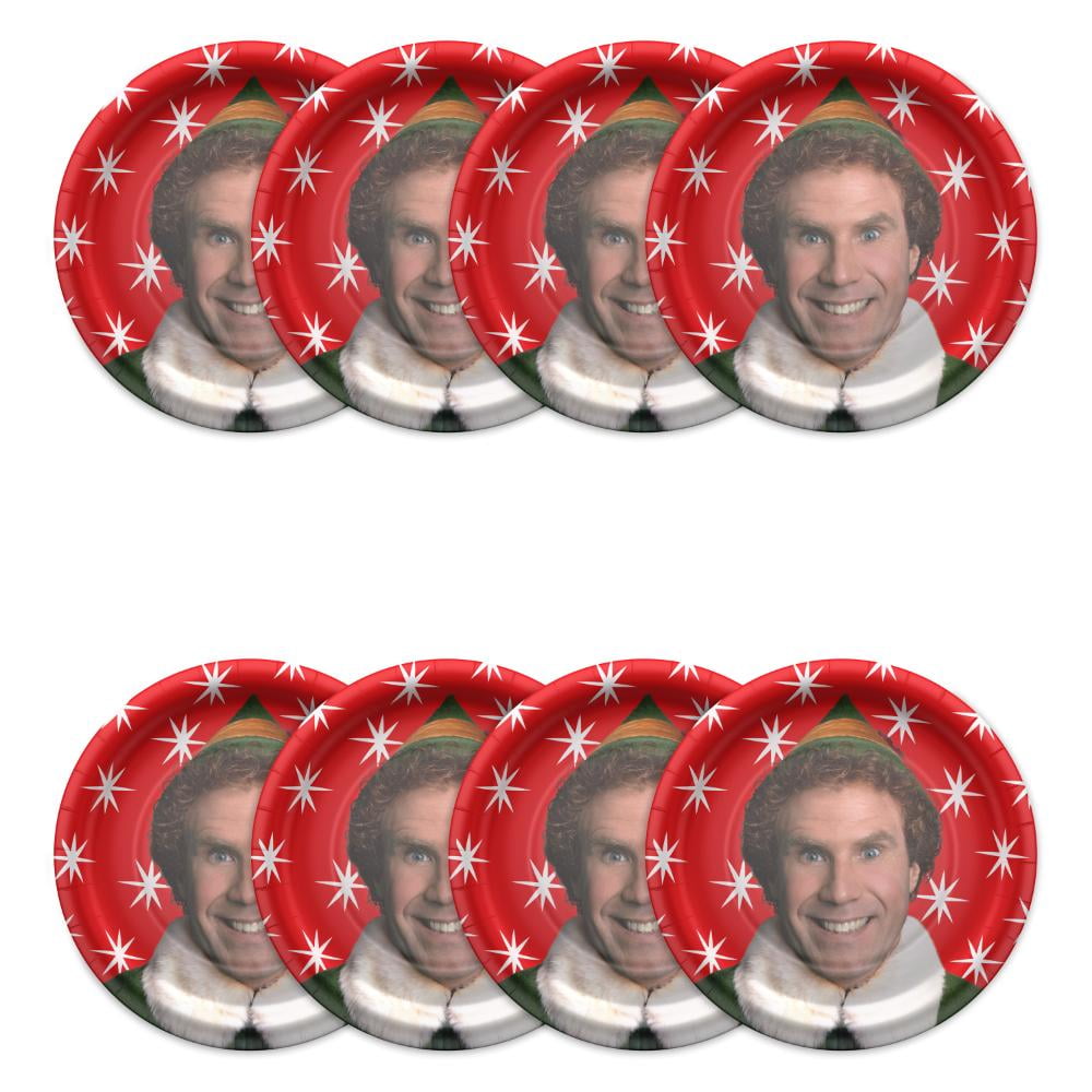 American Greetings Buddy the Elf Christmas 9 in. Red Paper Plates (8 ...