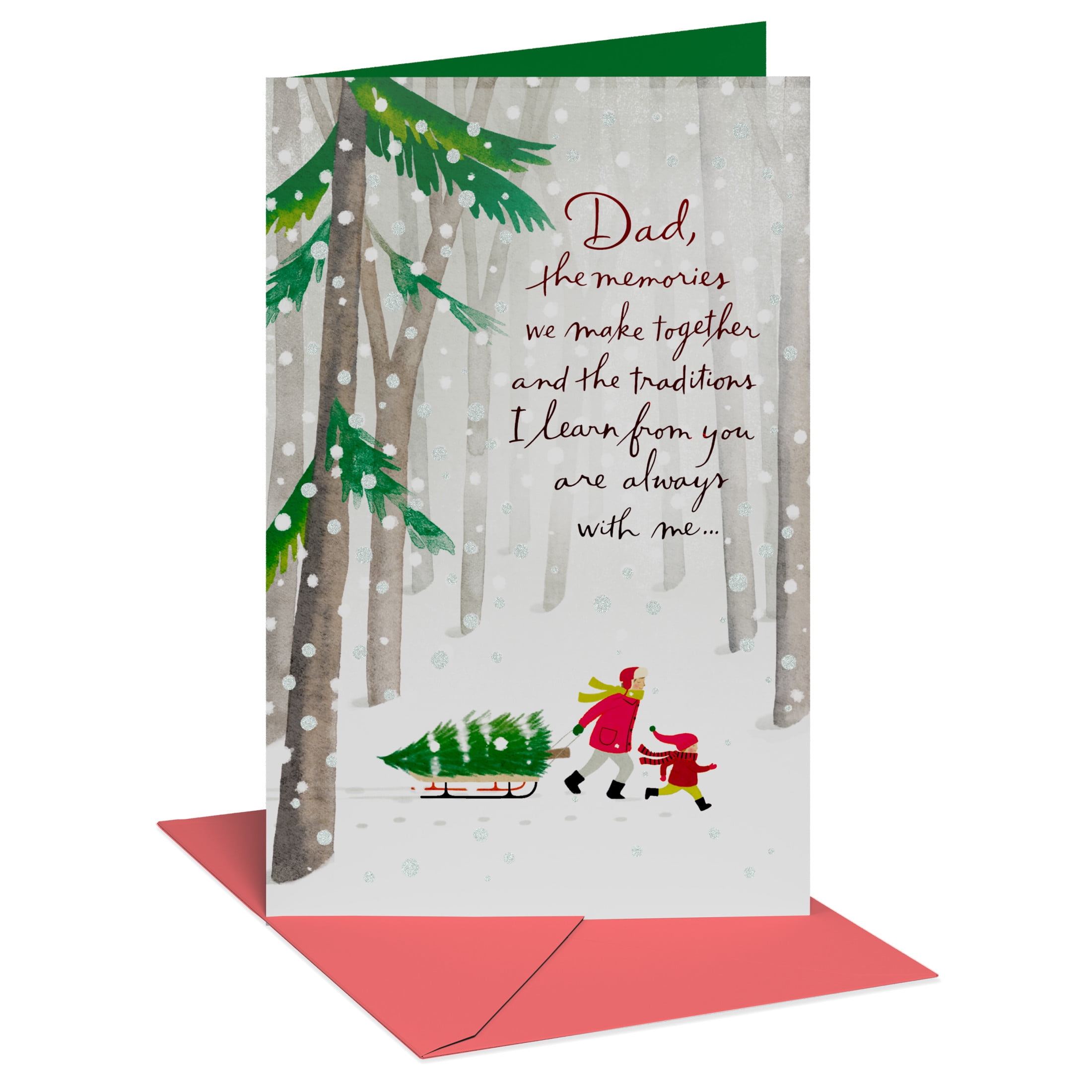 American Greetings Christmas Card for Father (Thank You) - Walmart.com
