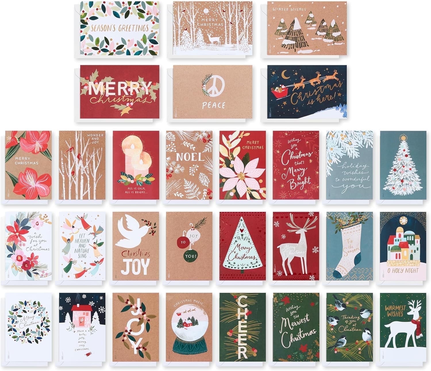American Greetings Christmas Cards with Envelopes, Traditional ...