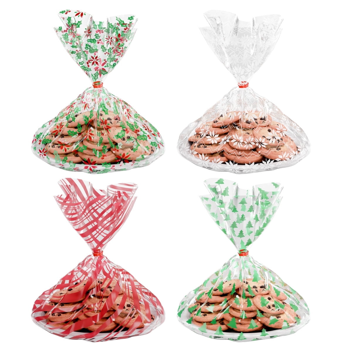 American Greetings Holiday Cellophane Cookie Tray Bags with Twist-Ties ...