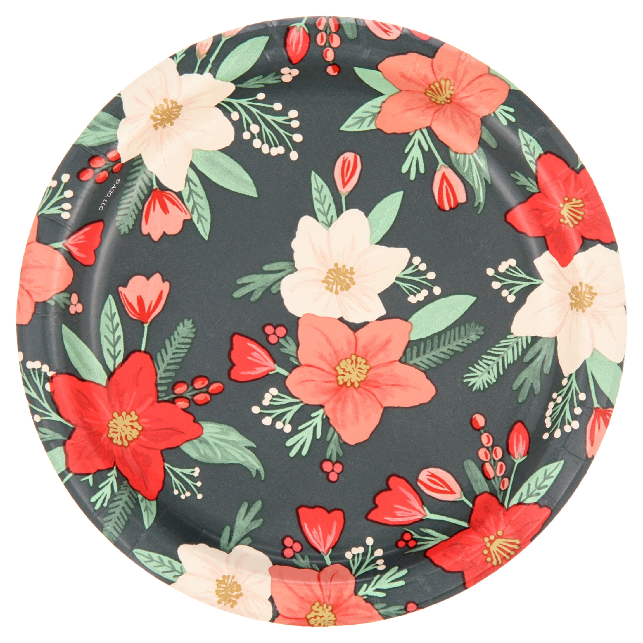 American Greetings Christmas Party Supplies, Winter Floral Oval Dinner ...