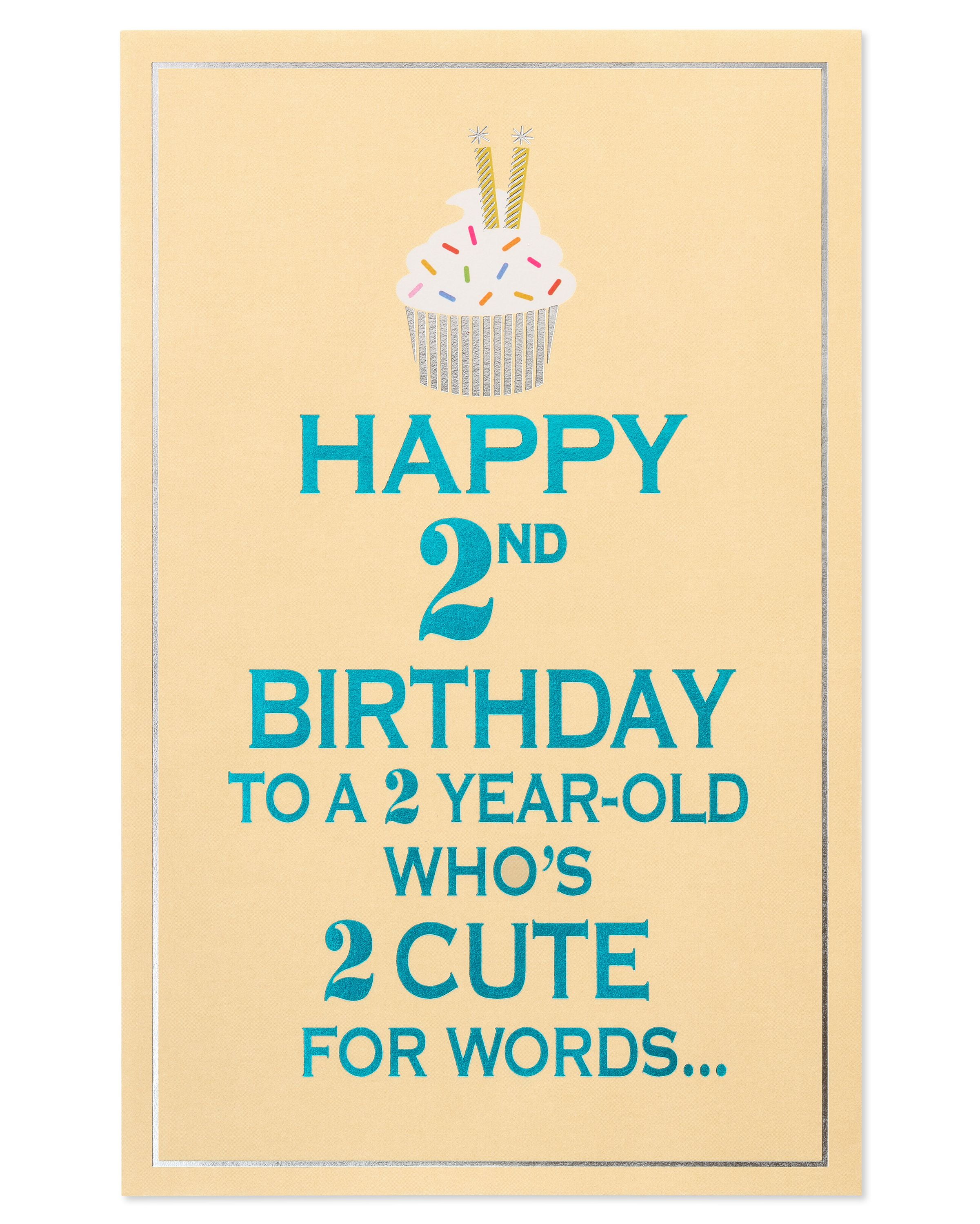 American Greetings Cupcake 2nd Birthday Card with Foil - Walmart.com