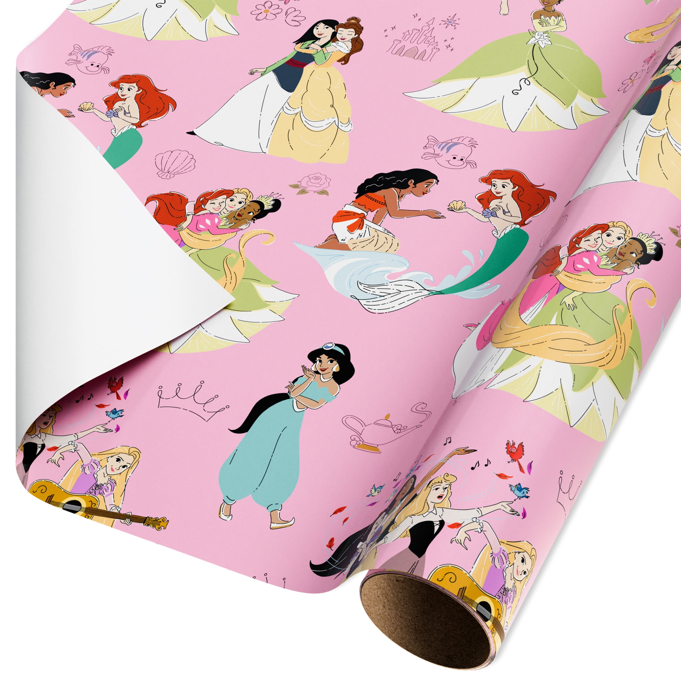 American Greetings 20 Sq. ft. Disney Princess Birthday Wrapping Paper ...
