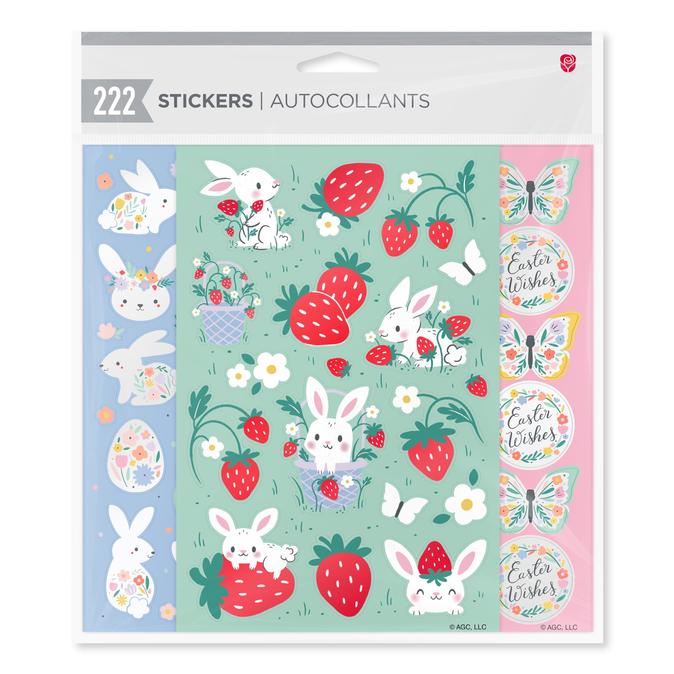 American Greetings Easter Stickers, Variety Pack, Bunnies, Butterflies ...