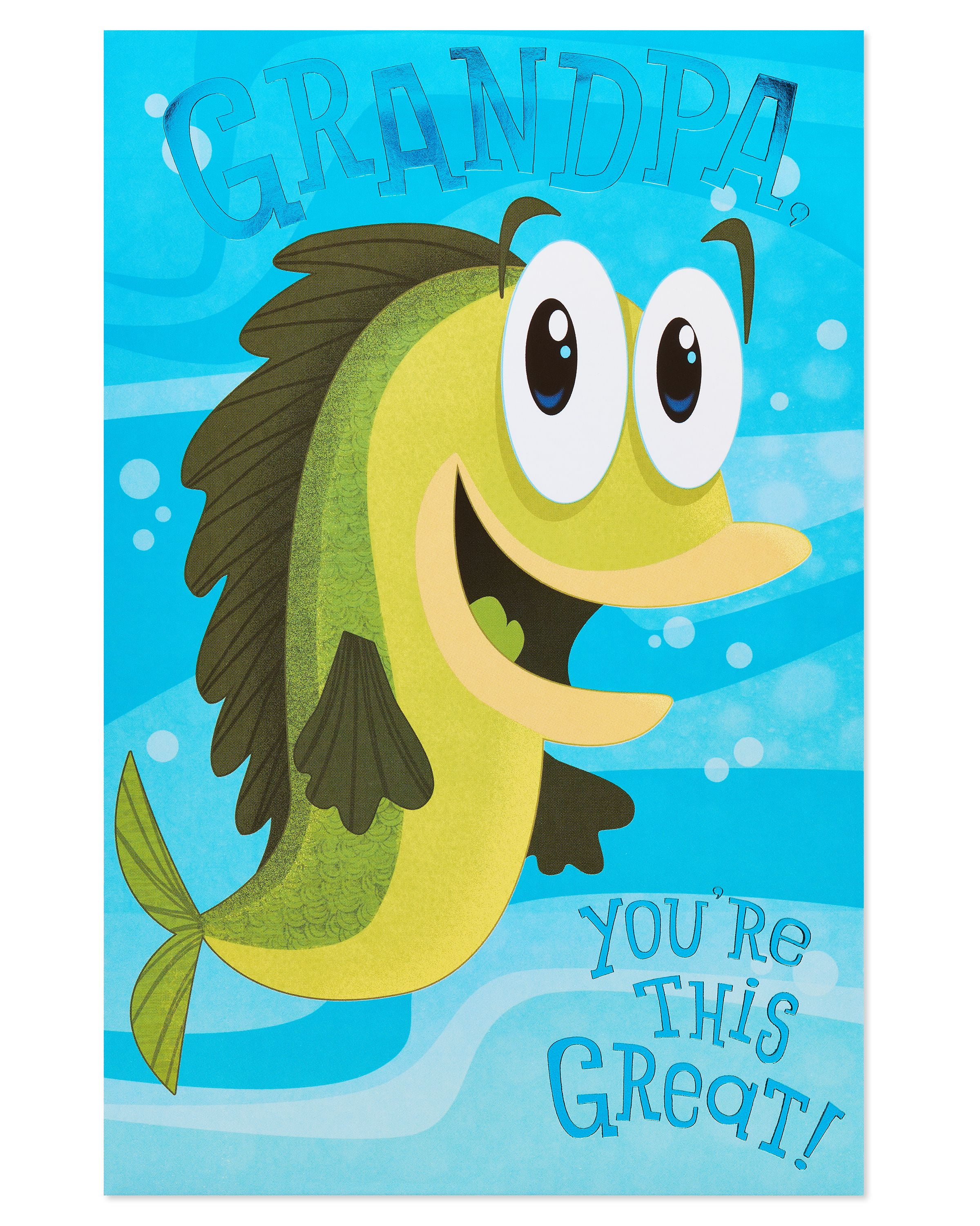 American Greetings Funny Fish Birthday Card for Grandpa with Foil ...