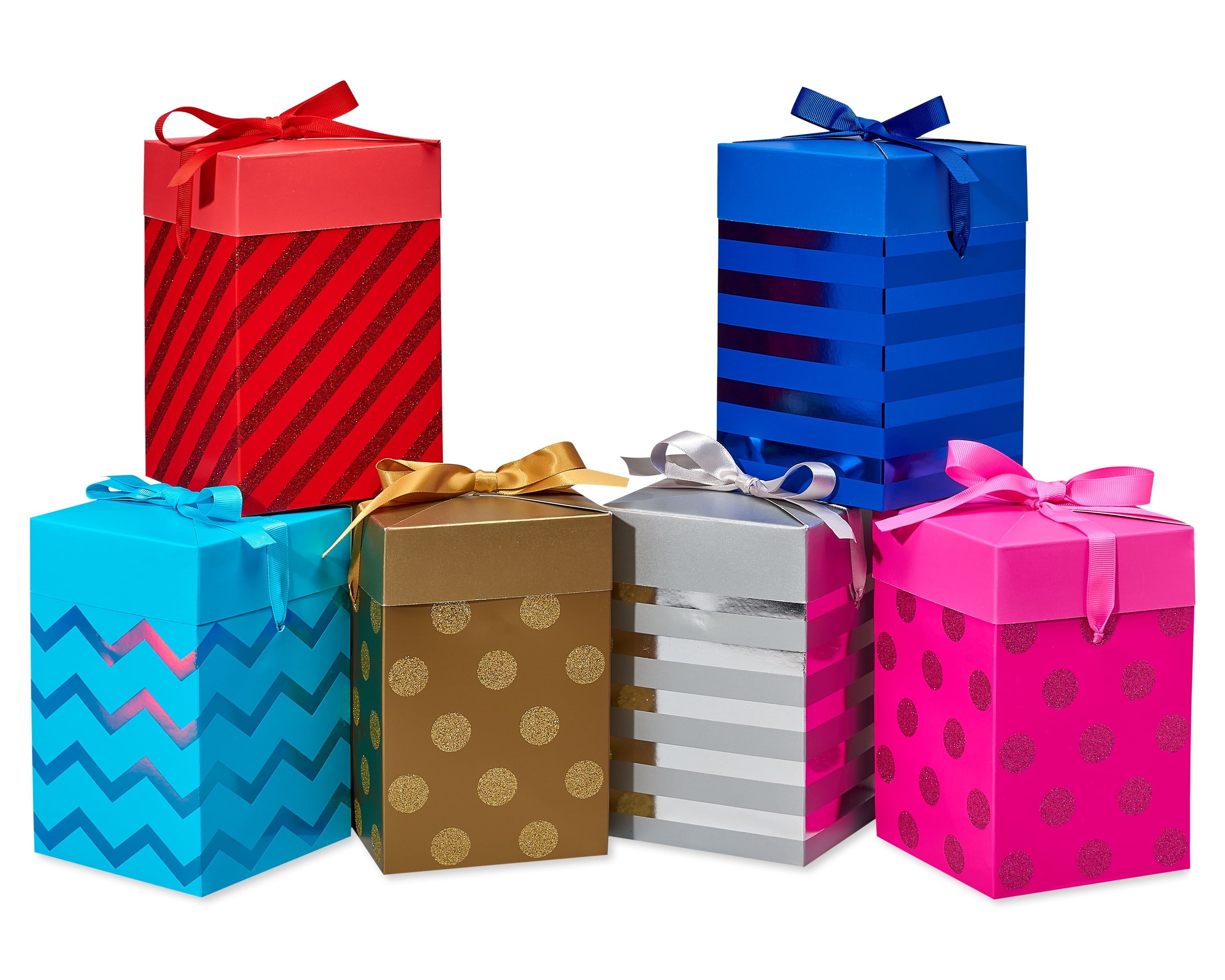 American Greetings Gift Boxes Push Down, Multicolored with Designs (6 ...