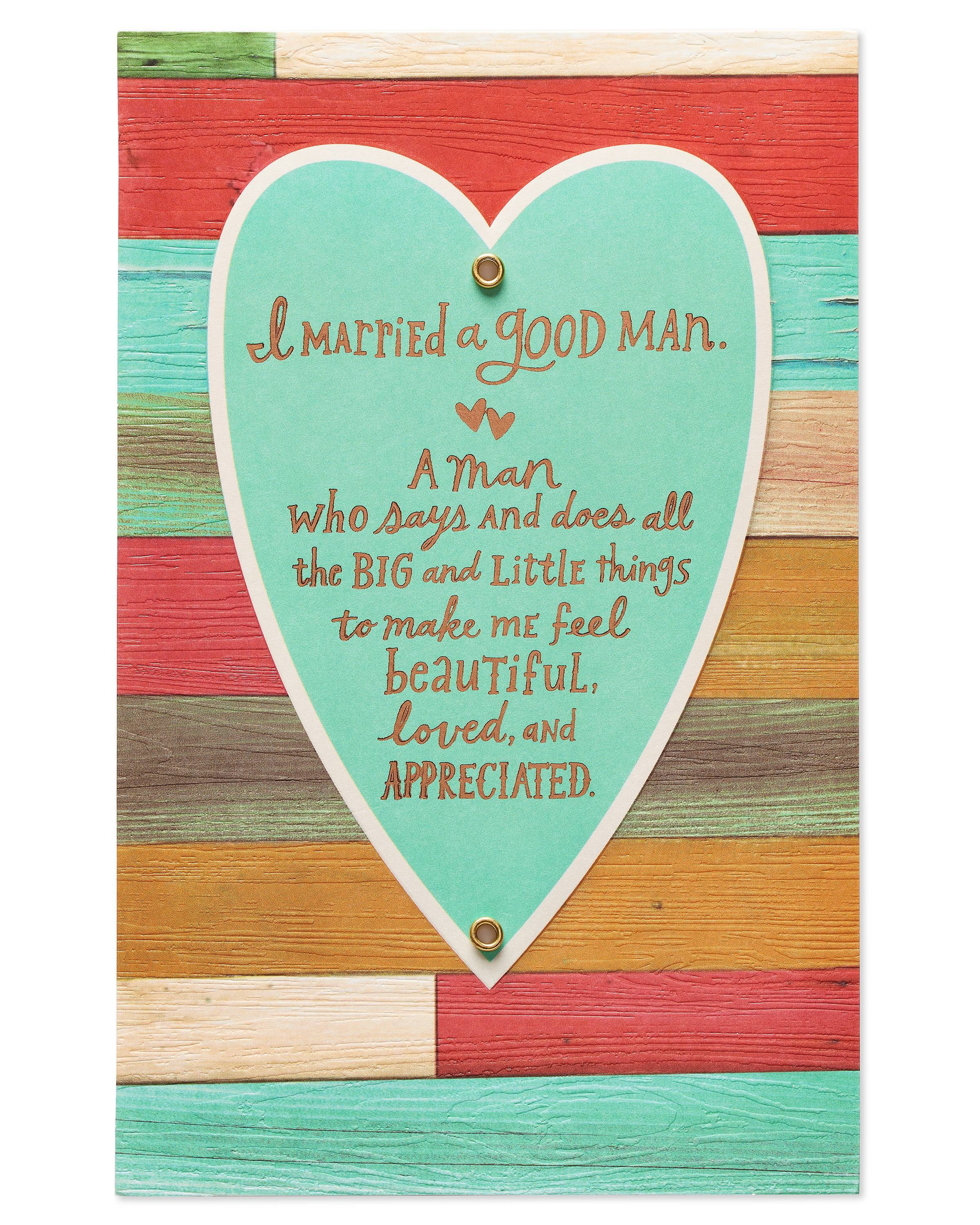 American Greetings Good Man Anniversary Card for Husband with Embossing ...