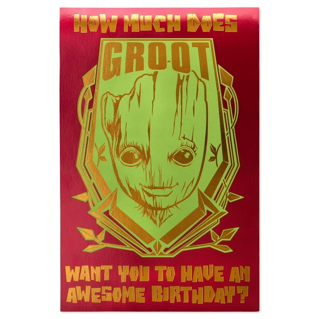 American Greetings Guardians of the Galaxy Groot Birthday Card with ...