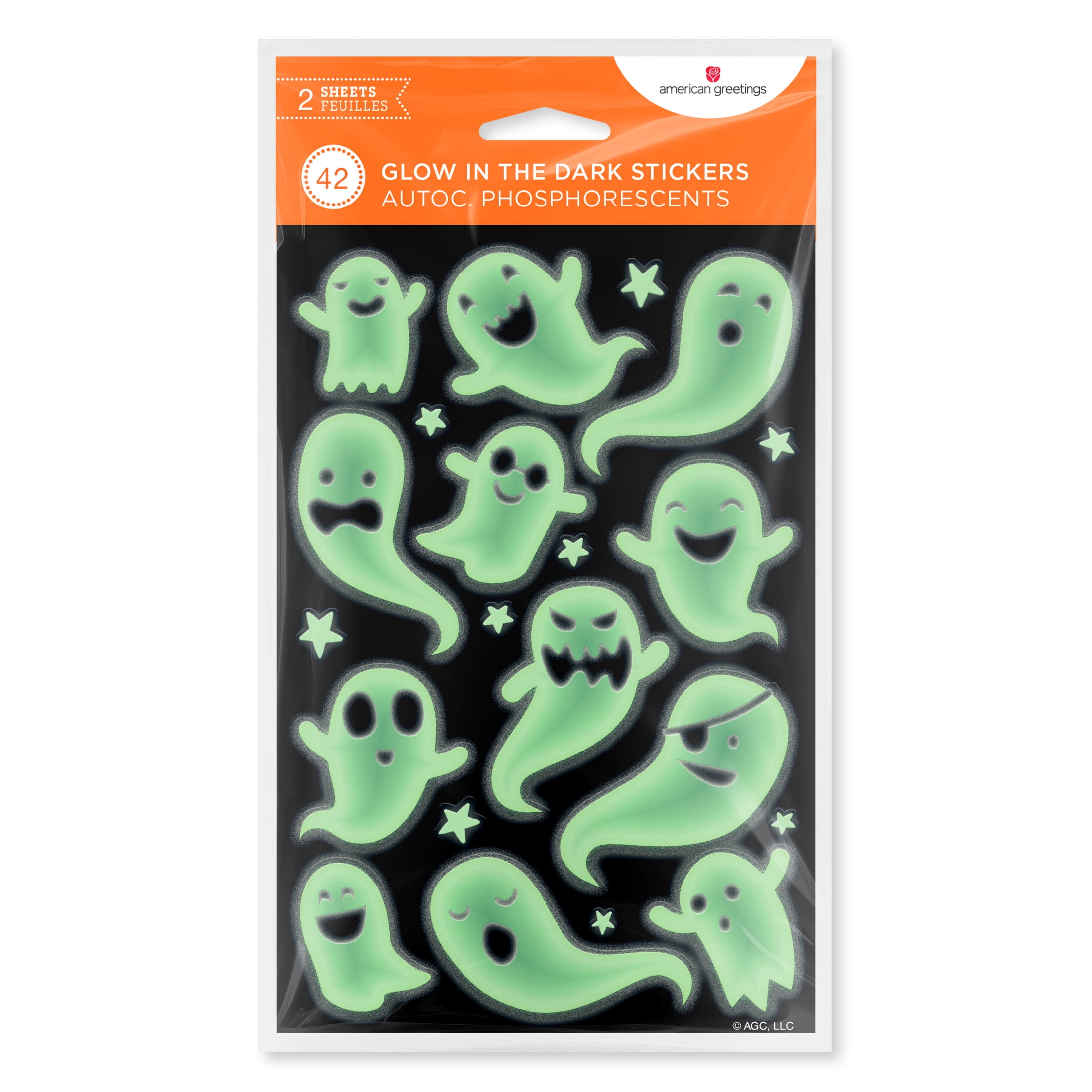 American Greetings Halloween Glow in the Dark Ghost Stickers (2 Sheets ...