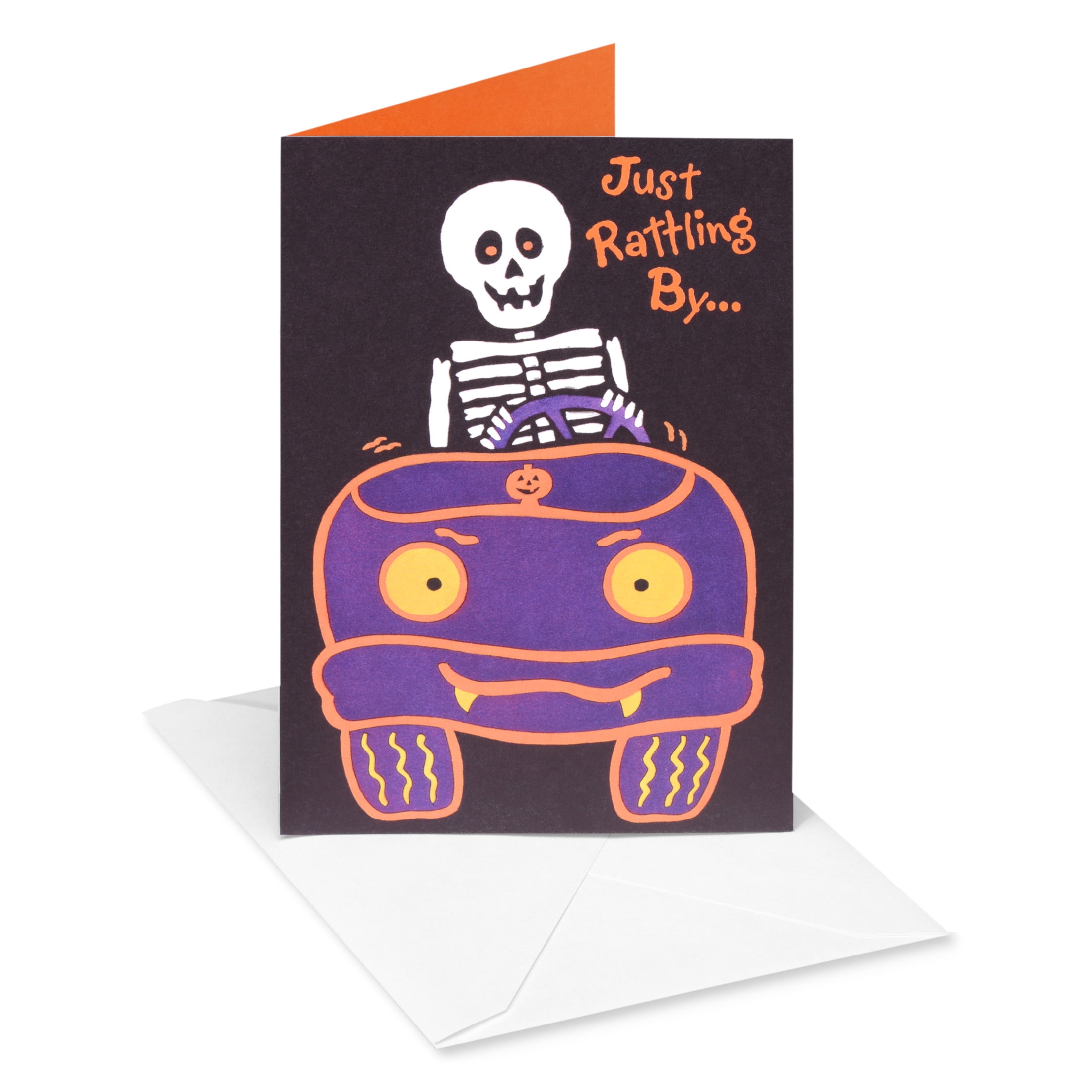 American Greetings Halloween Greeting Card for Kid, Skeleton Car ...