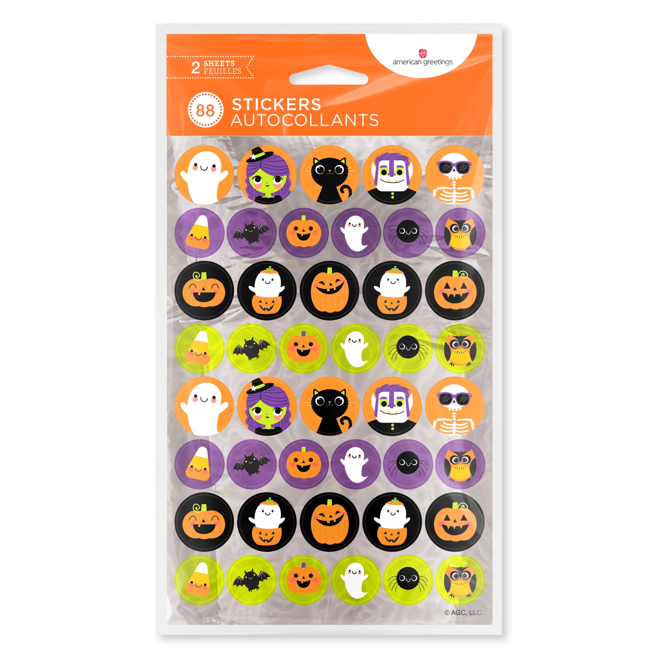 American Greetings Halloween Sticker Sheets with Traditional Flat ...