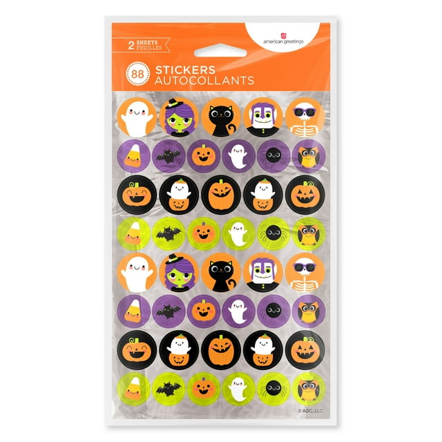 American Greetings Halloween Sticker Sheets with Traditional Flat ...