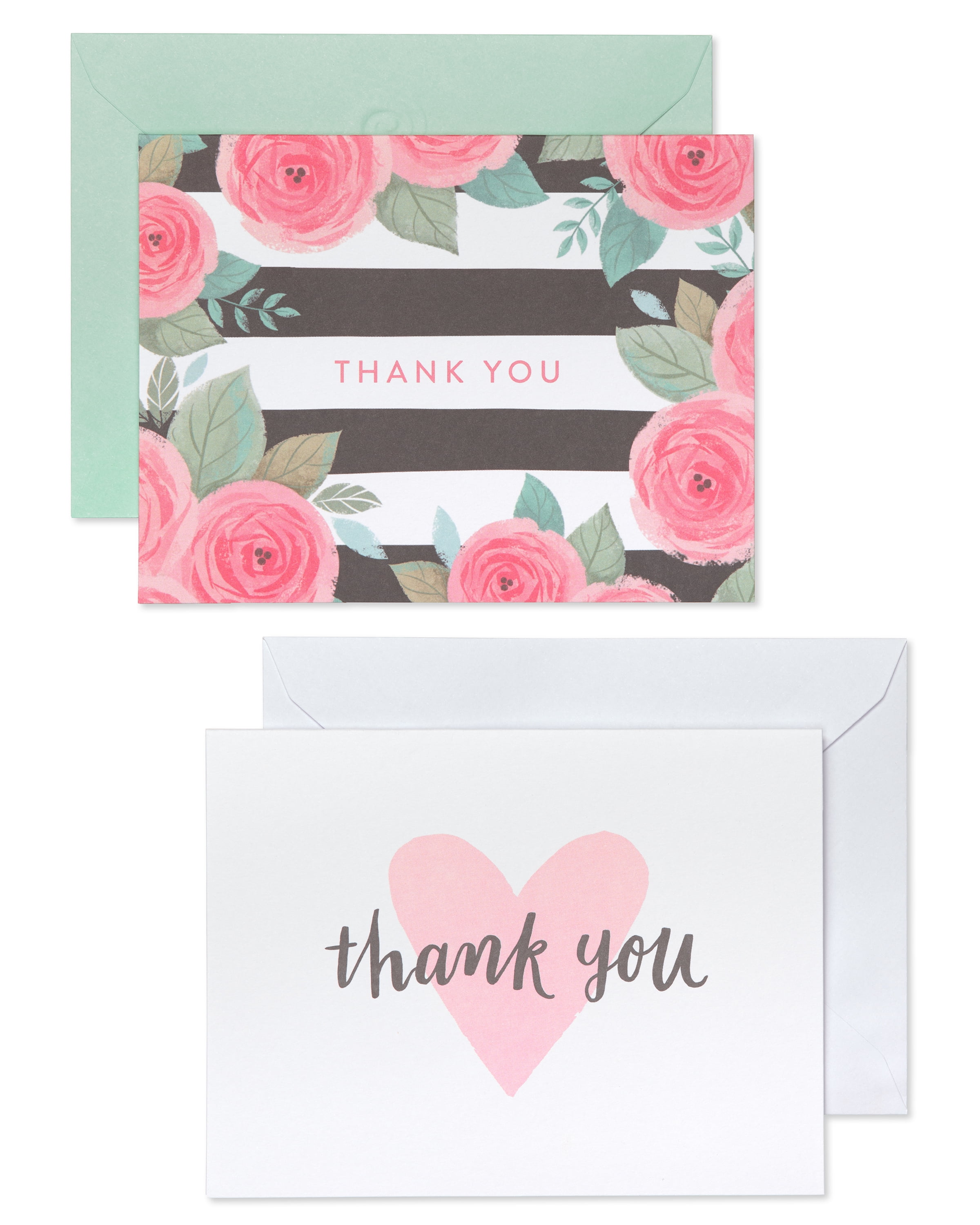 American Greetings Heart and Floral Thank You Cards, 50-Count ...