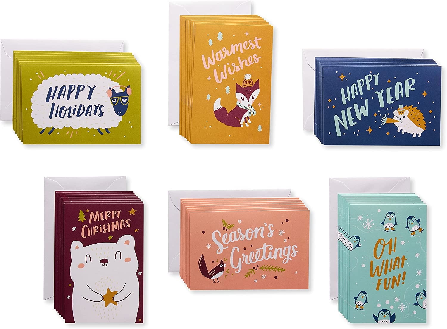 American Greetings (48-Count) Holiday Card Bundle, Christmas, Holidays ...