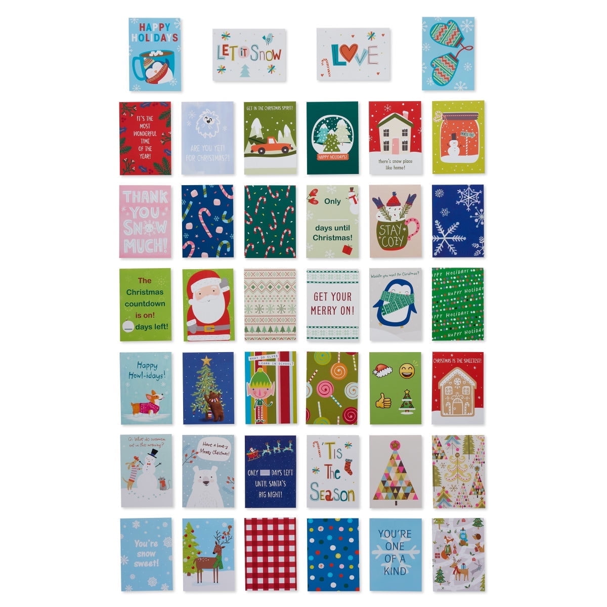 American Greetings Mini Christmas Cards for Kids Lunch Boxes, Holiday ...