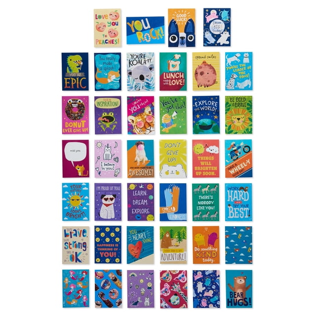 American Greetings Mini Note Cards for Kids, Spread Smiles (40-Count ...